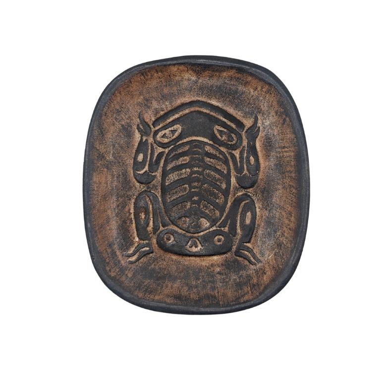 Vtg Haida Frog Canadian Art Pottery Dish Gene Barker West Coast BC Clay