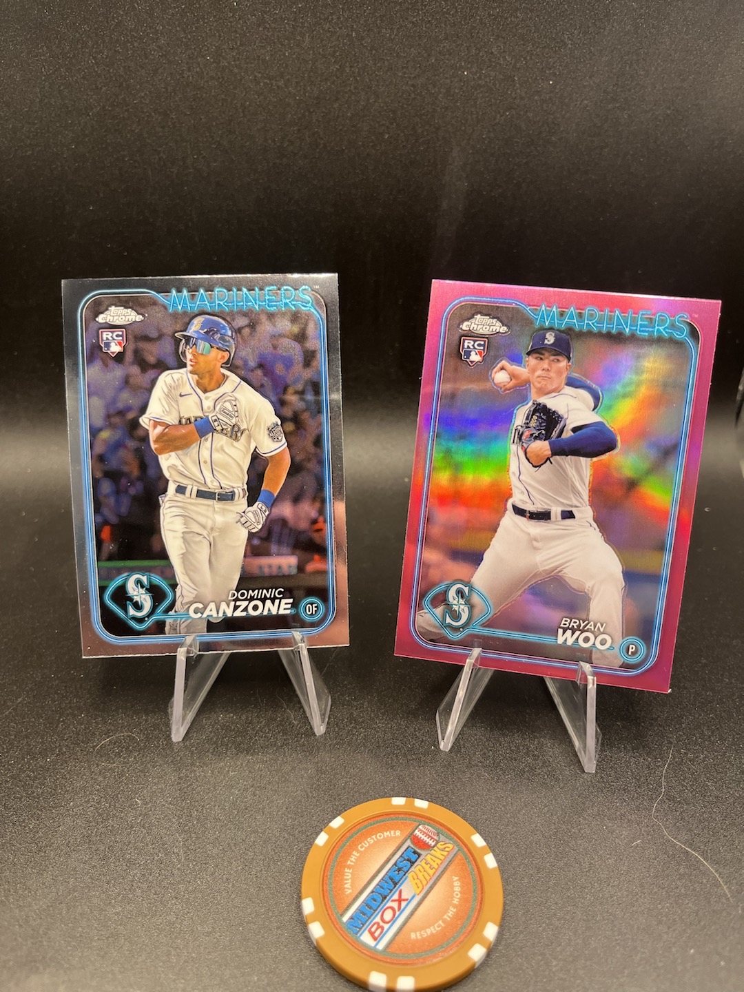 Dominic Canzone RC & Bryan Woo RC Pink Parallel 2024 Topps Chrome ...