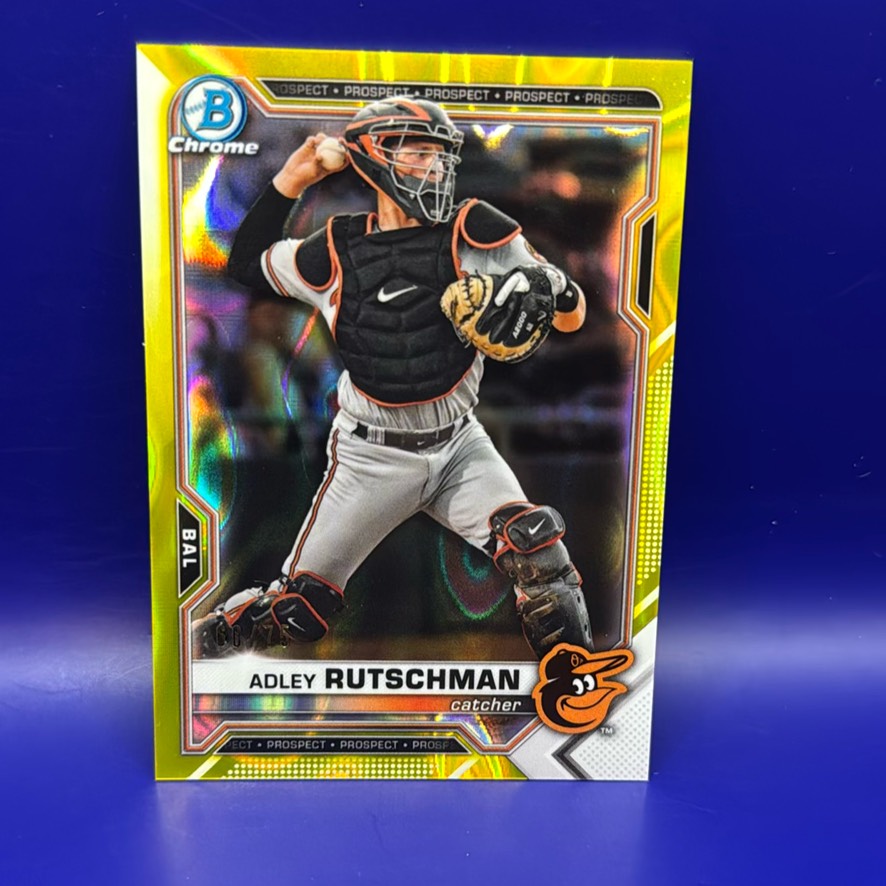Adley Rutschman 2021 Bowman Draft Yellow Lava Refractor #60/75 ...