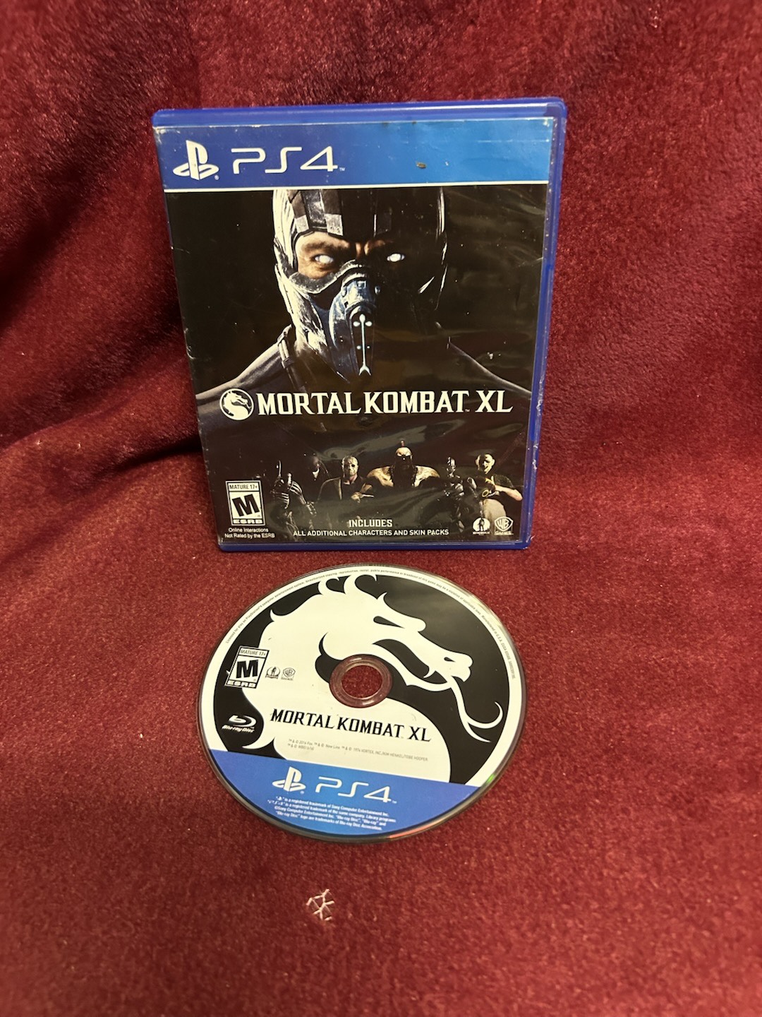 Mortal Kombat XL PlayStation 4 2016 Blu-Ray Disc Video Game.