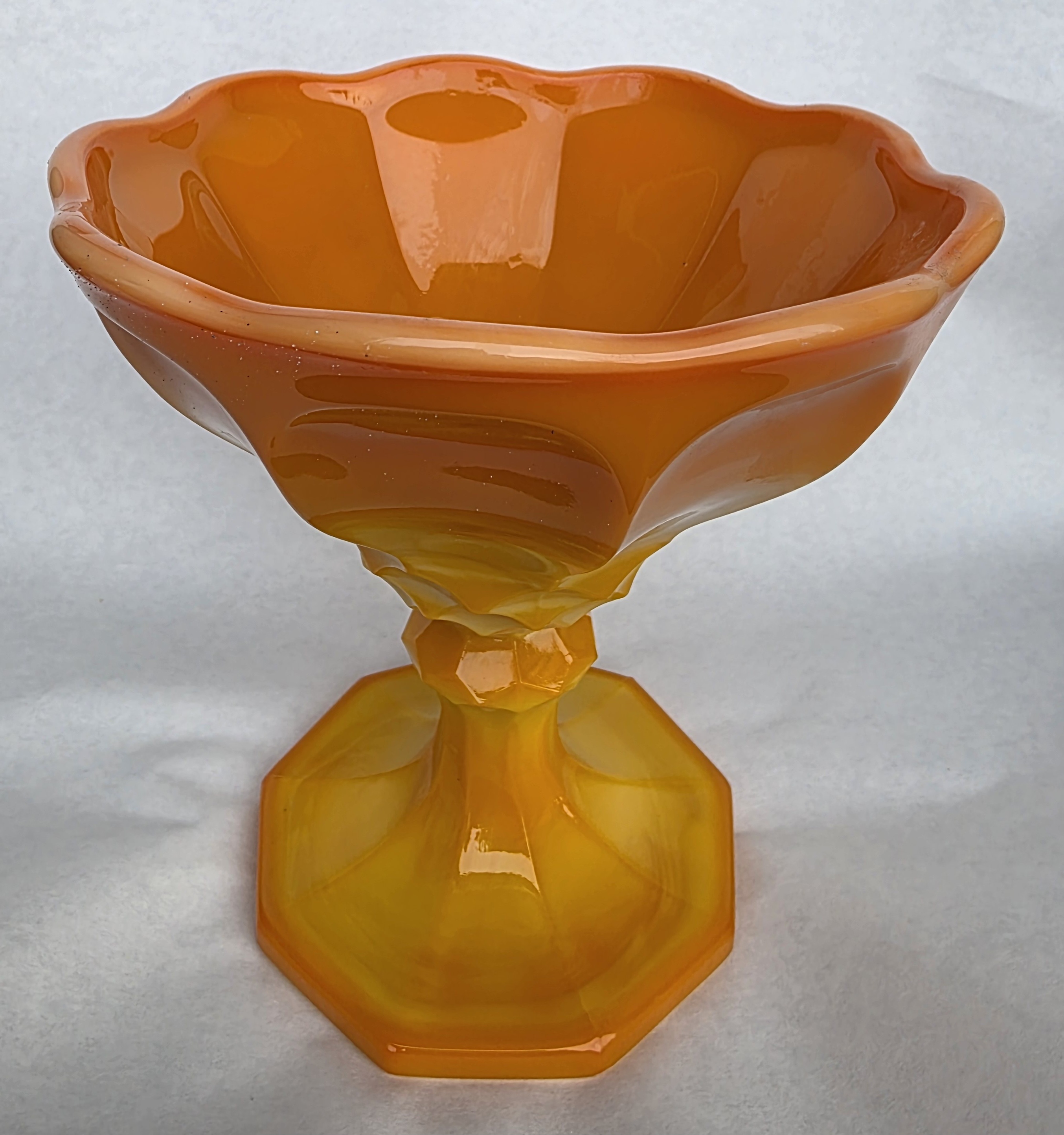 L.E. SMITH bittersweet glass compote