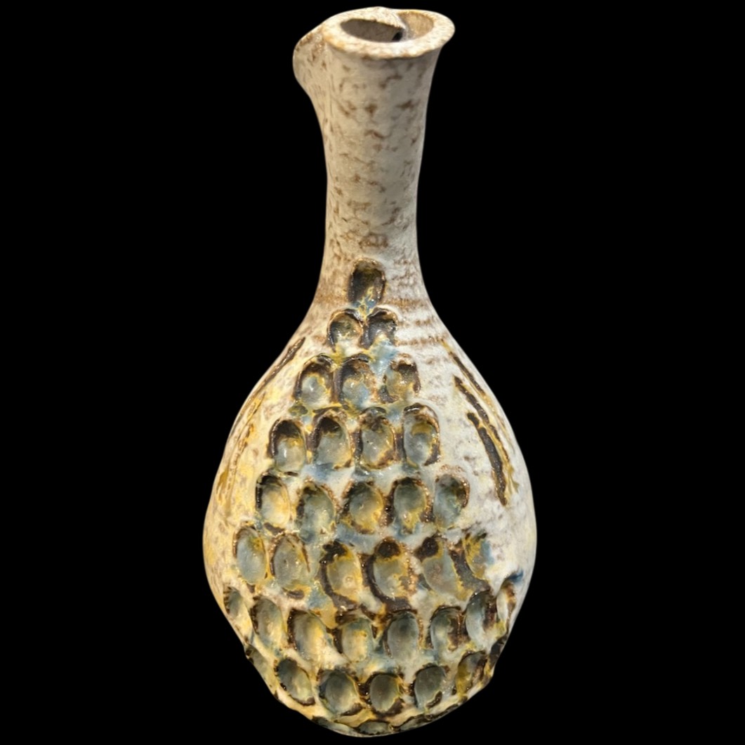 Irish Pottery- Dun Caoin -Signed- Pinched Vase -Warm Brown Tones With ...