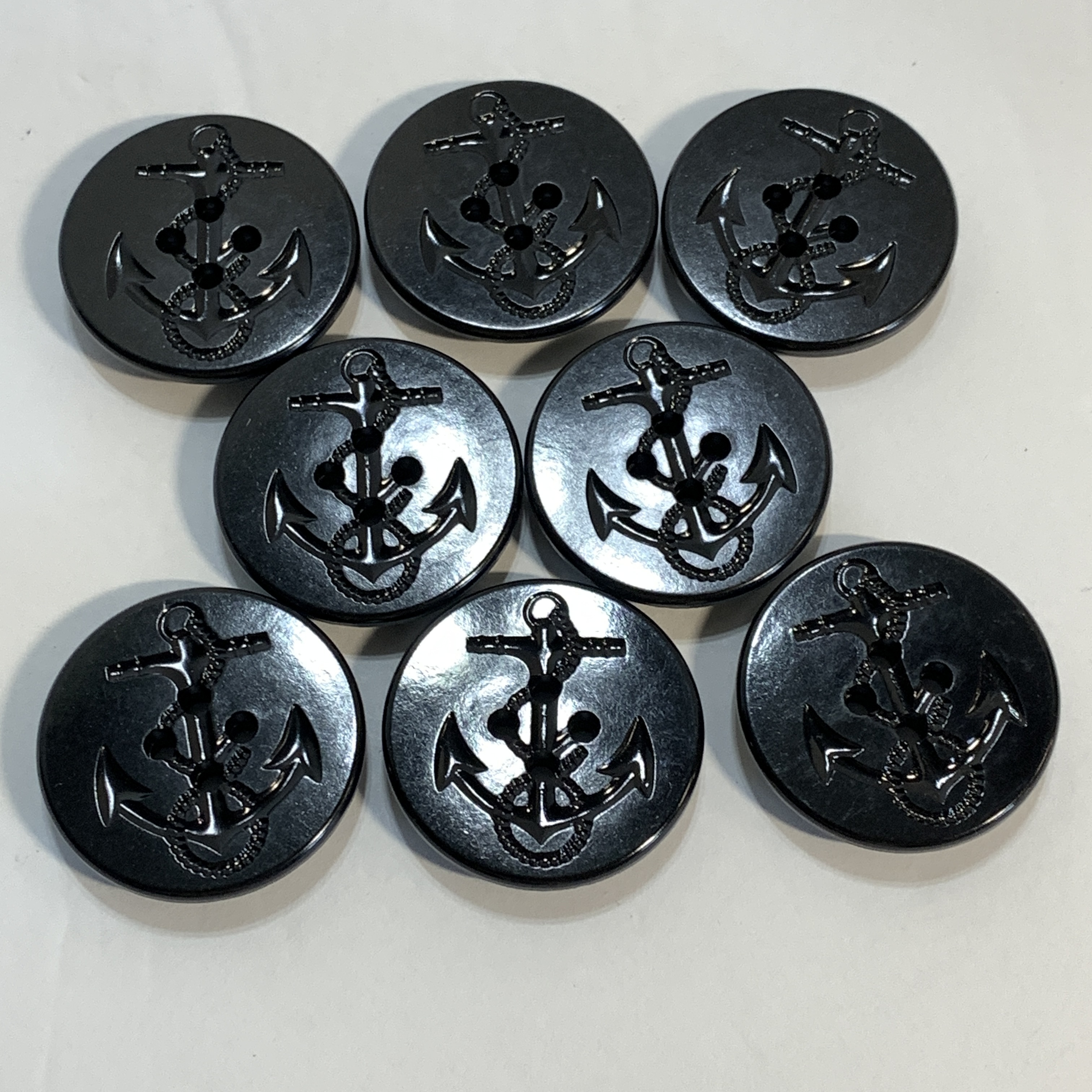 8 Large Anchor Buttons 1 1/4"