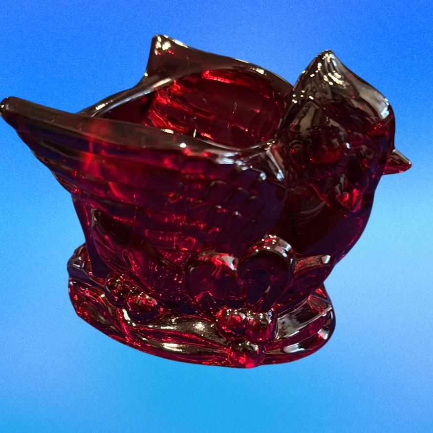 Gorham Ruby Red Cardinal Glass Votive Holder