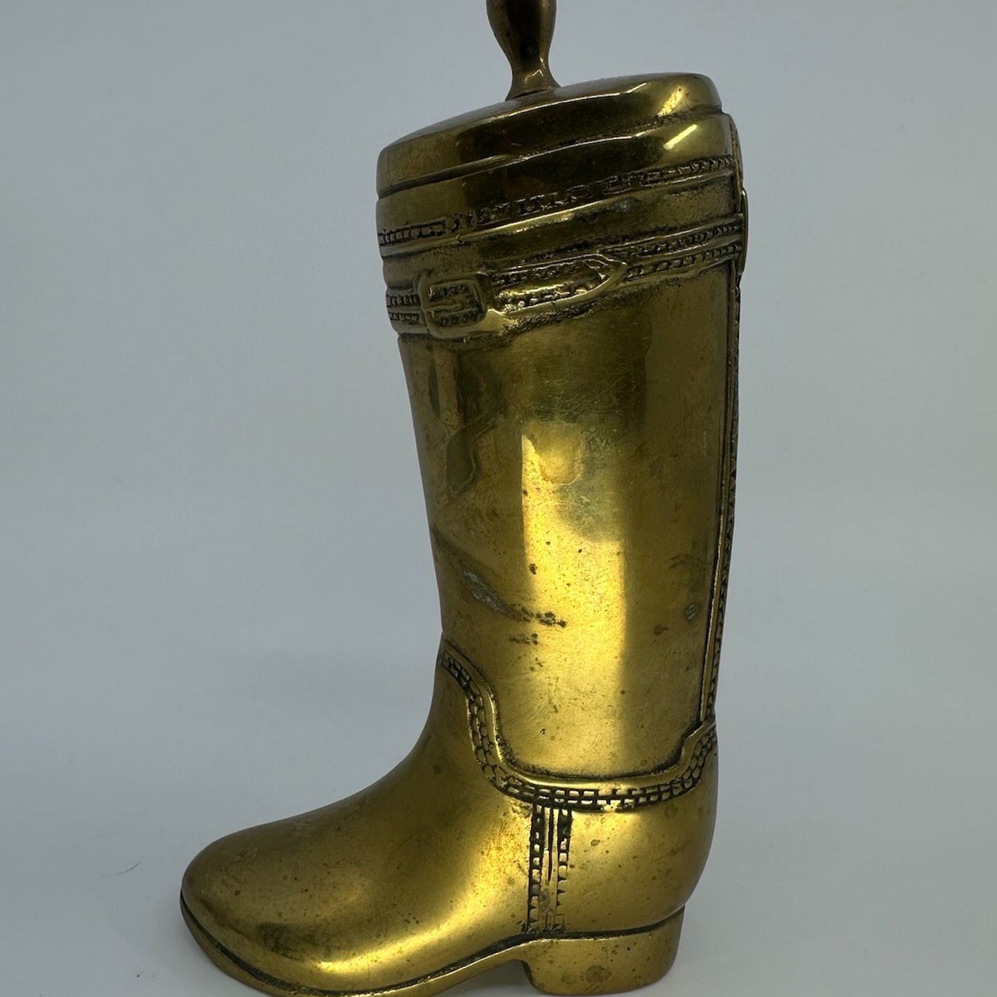Solid Brass Holiday Riding Boot Book End