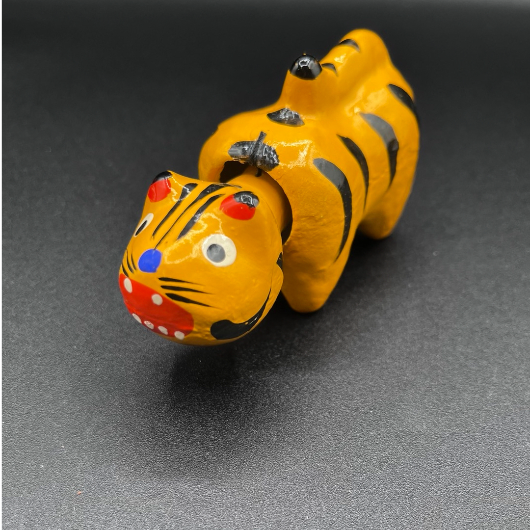 Japanese Zodiac Tiger Paper Mache Doll Bobblehead 🐯