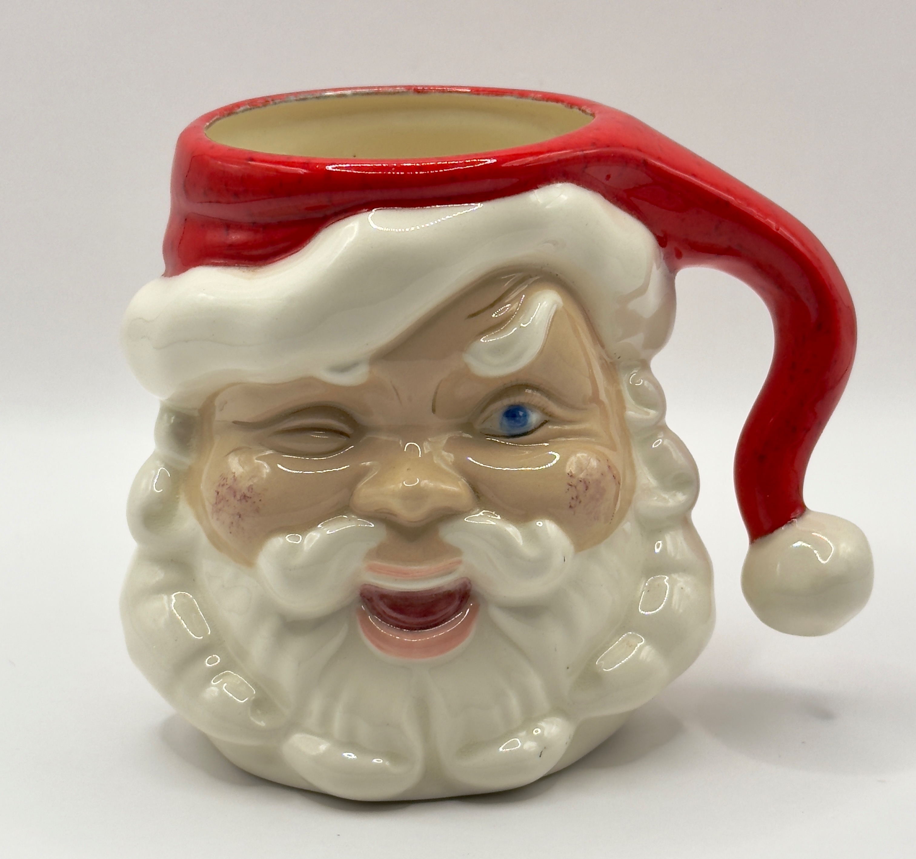 Vintage 1982 Santa Claus Winking Mug, Handcrafted Hand-painted ...