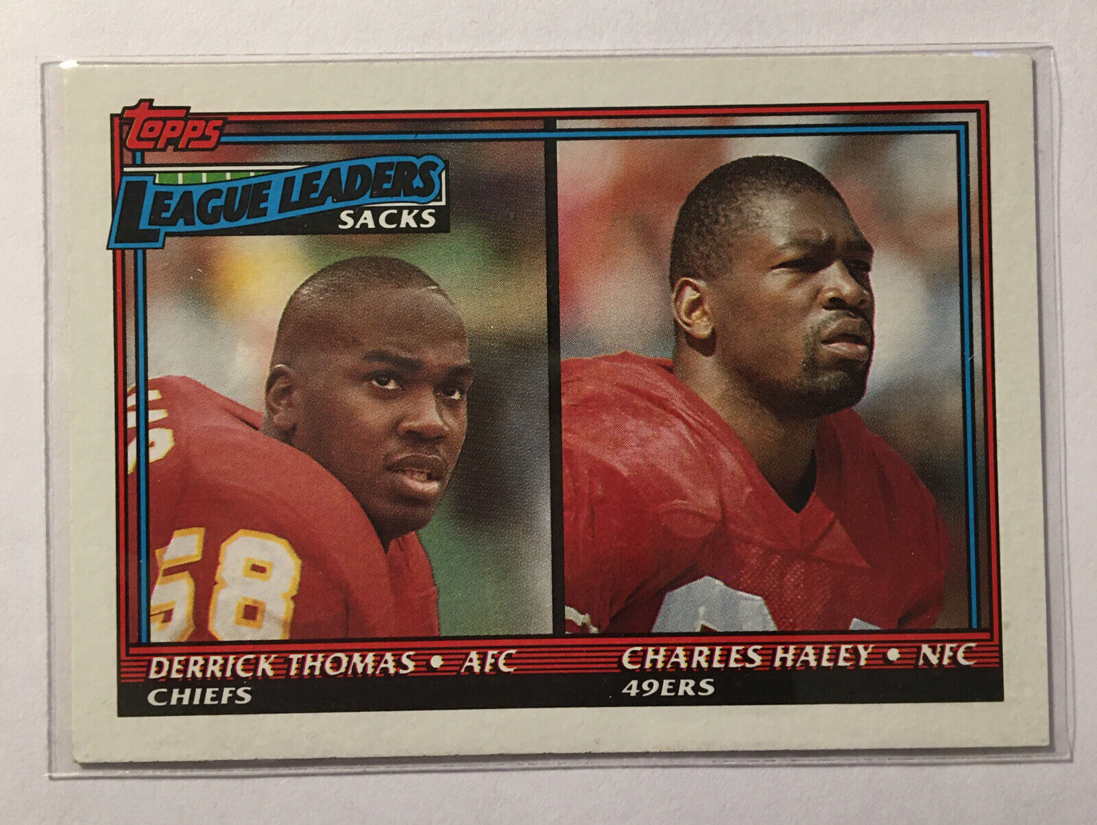 1991 Topps #12 Derrick Thomas Charles Haley Chiefs SF 49ers