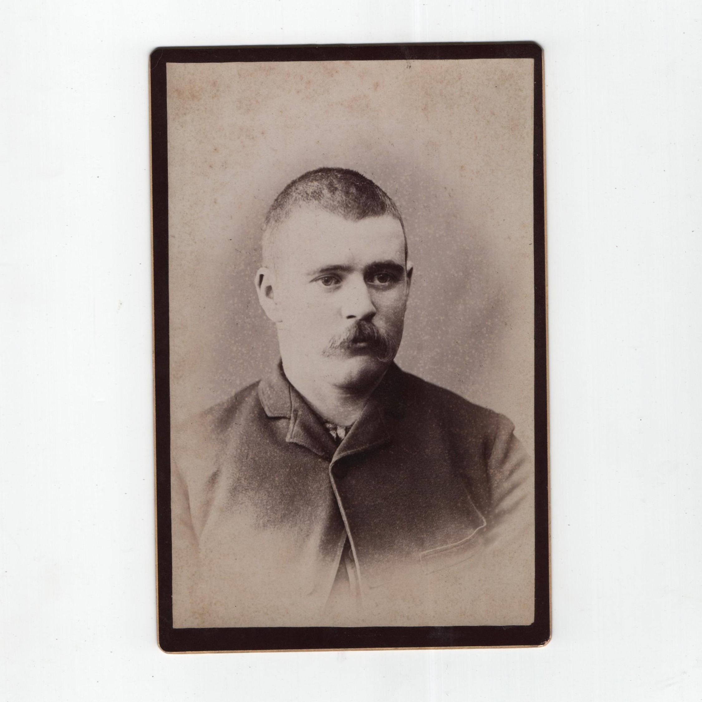 Antique Photograph On Card Very Clean Man With Brushcut And Mustache ...