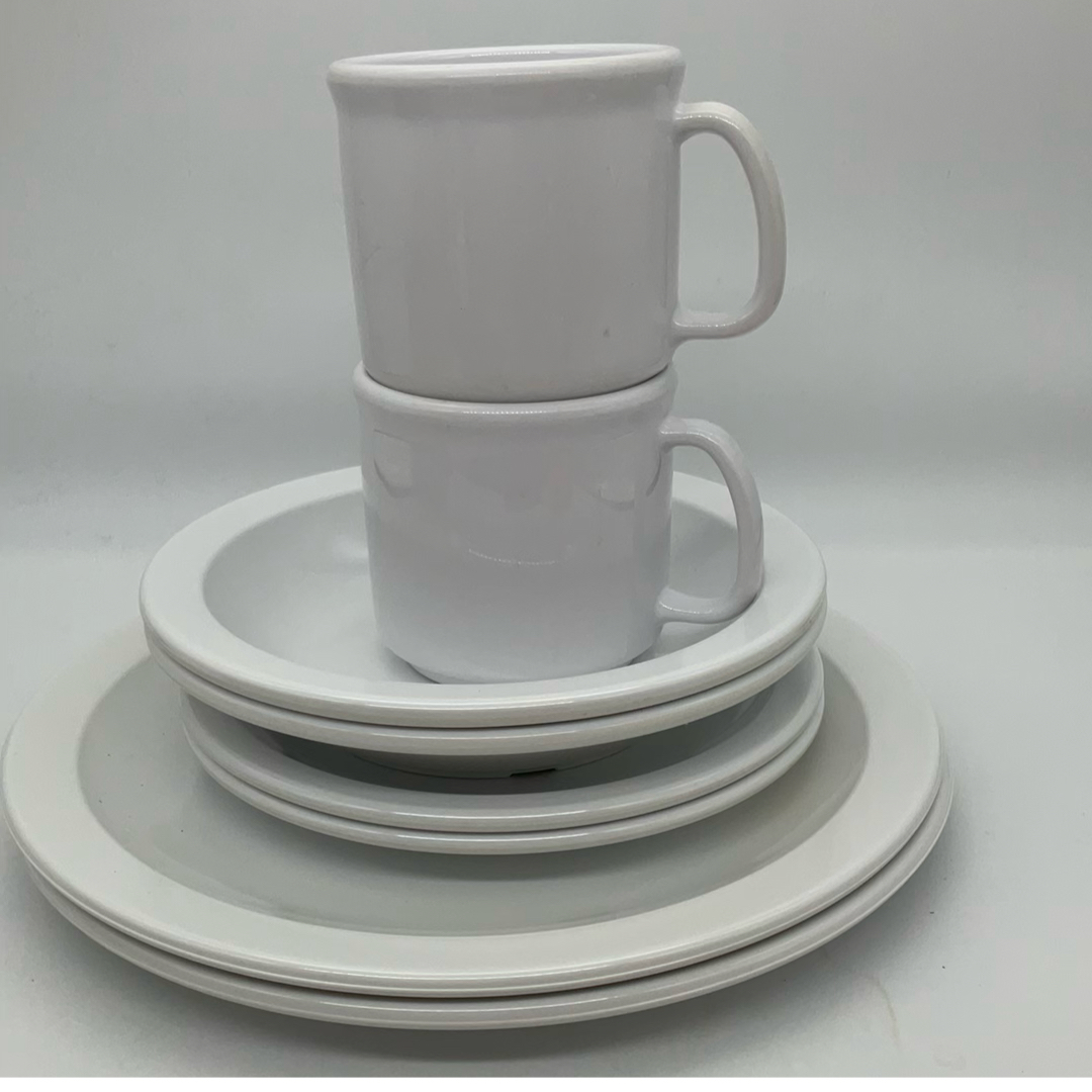 Vintage Texas Ware / Dallas Ware Melamine 8 Pc Dinner Set White