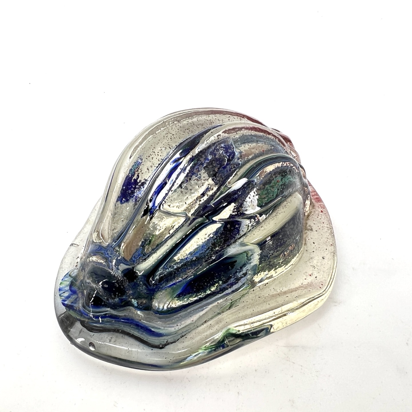 Swirl Art Glass Sea Shell Paperweight