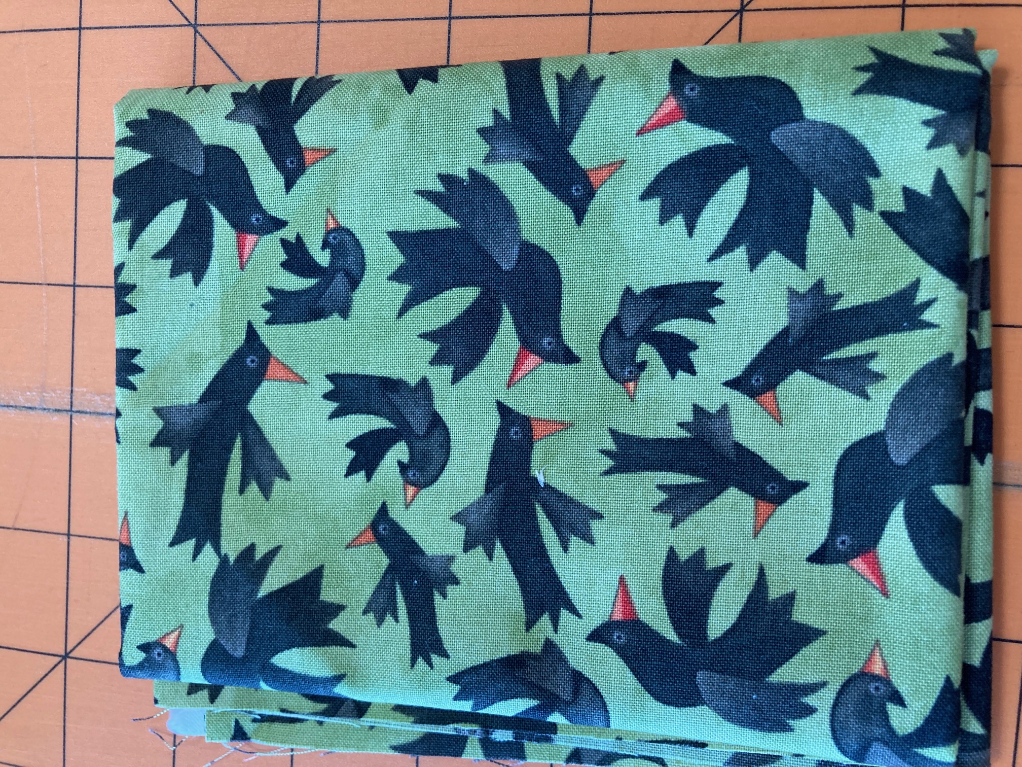 Half yard of crow fabric