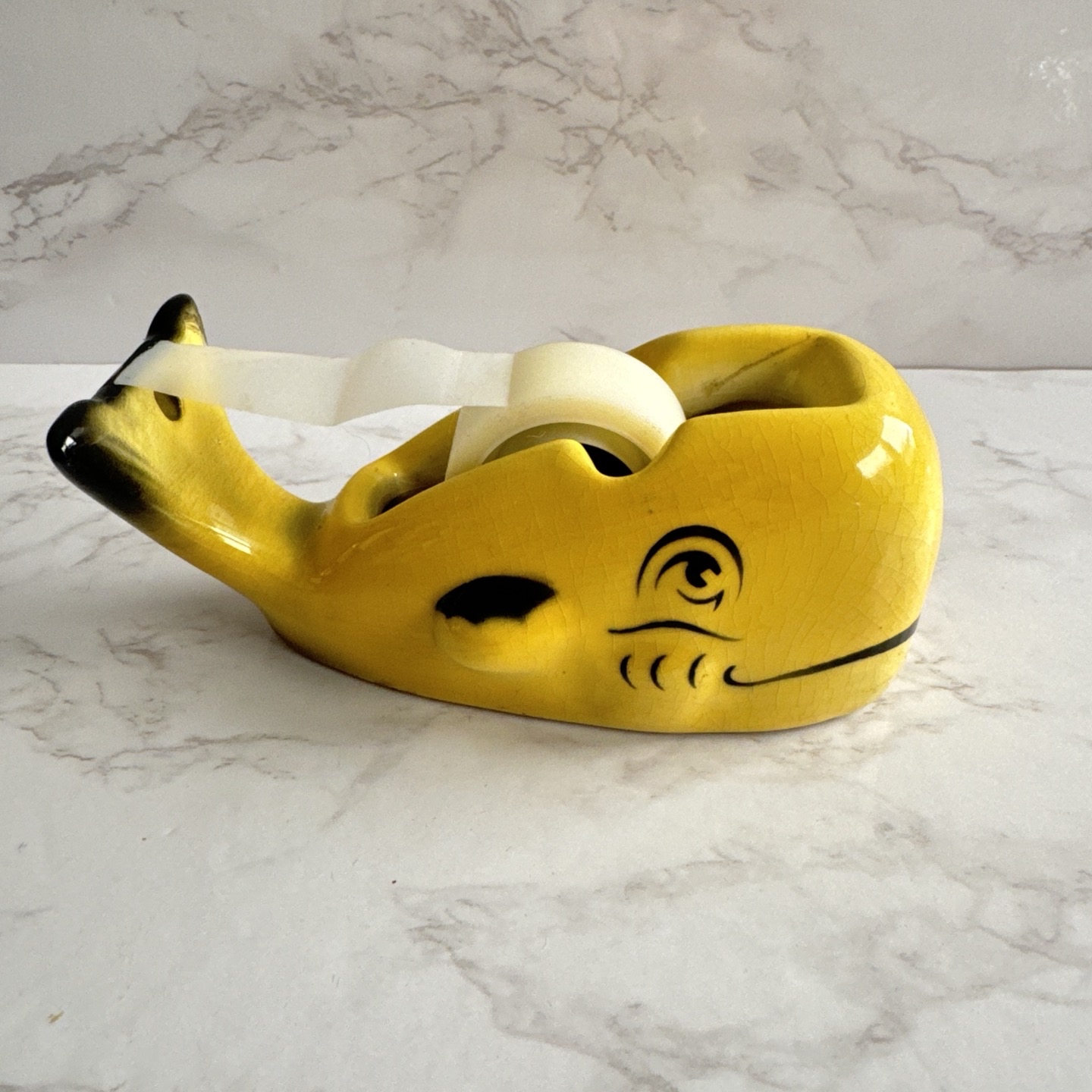 Vintage Texcel Yellow Whale Tape & Twine Dispenser AS IS