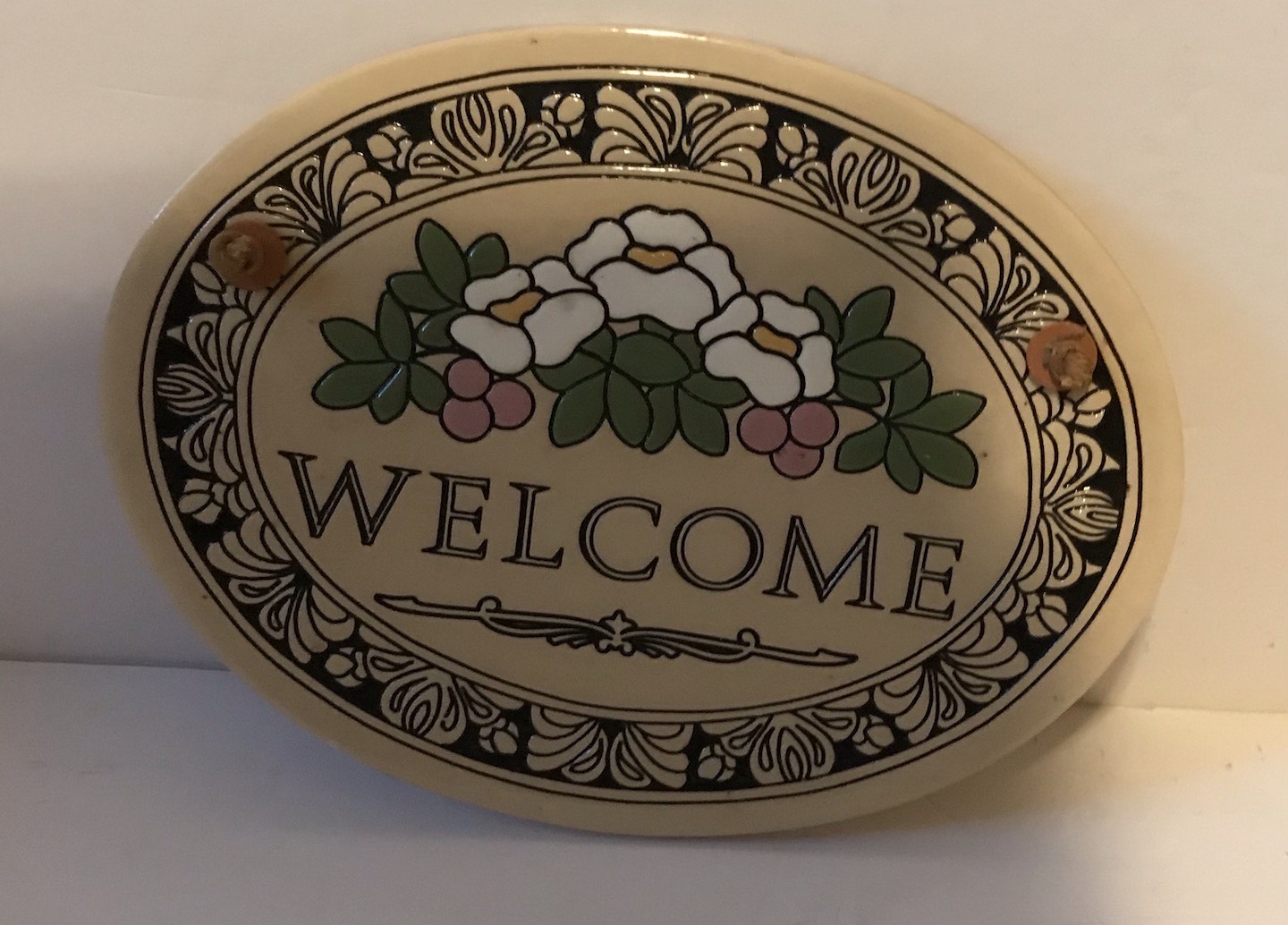 Genuine Trinity Pottery Handcrafted Plaque “Welcome"
