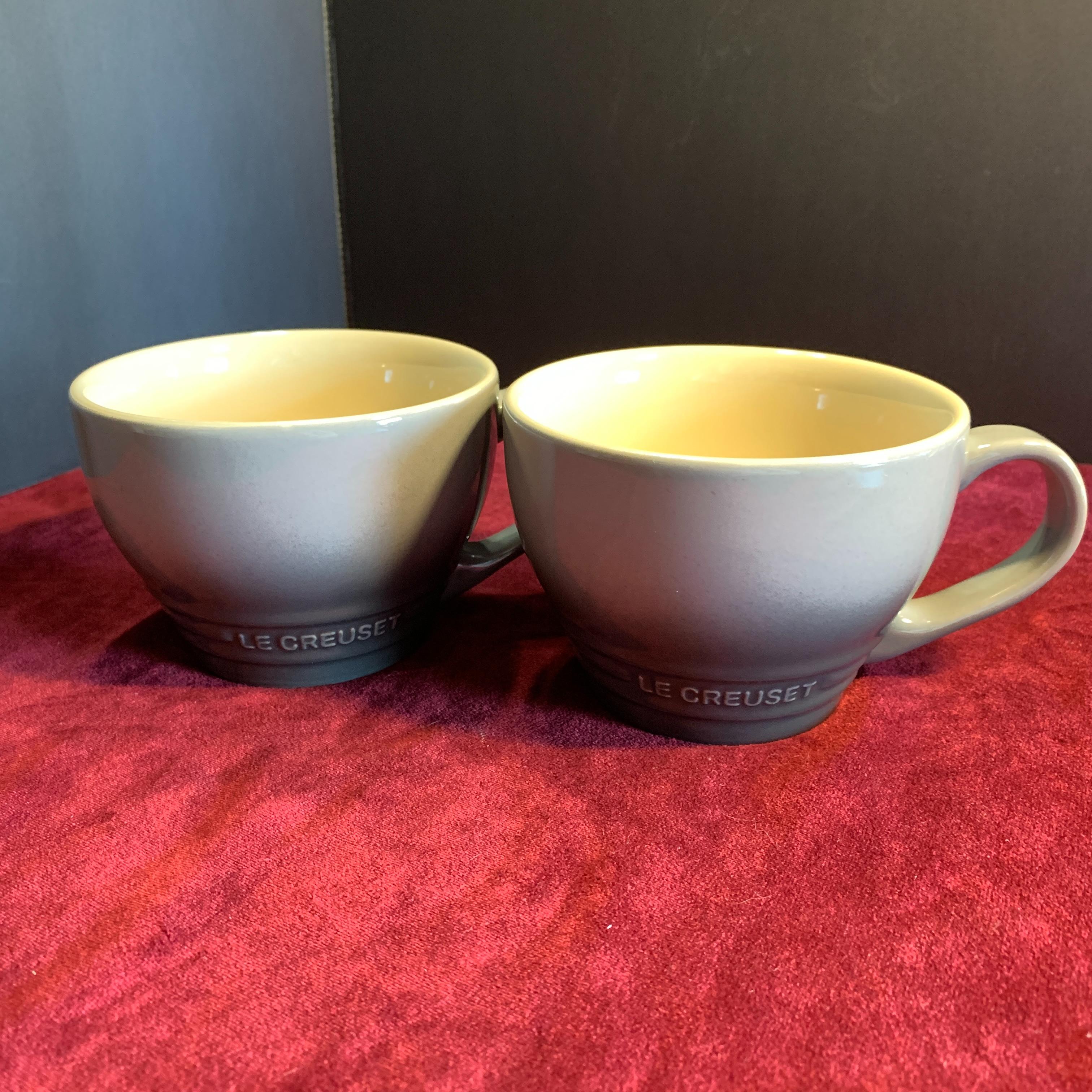 Pair of Le Creuset Grey Mugs (2 Sets Available)