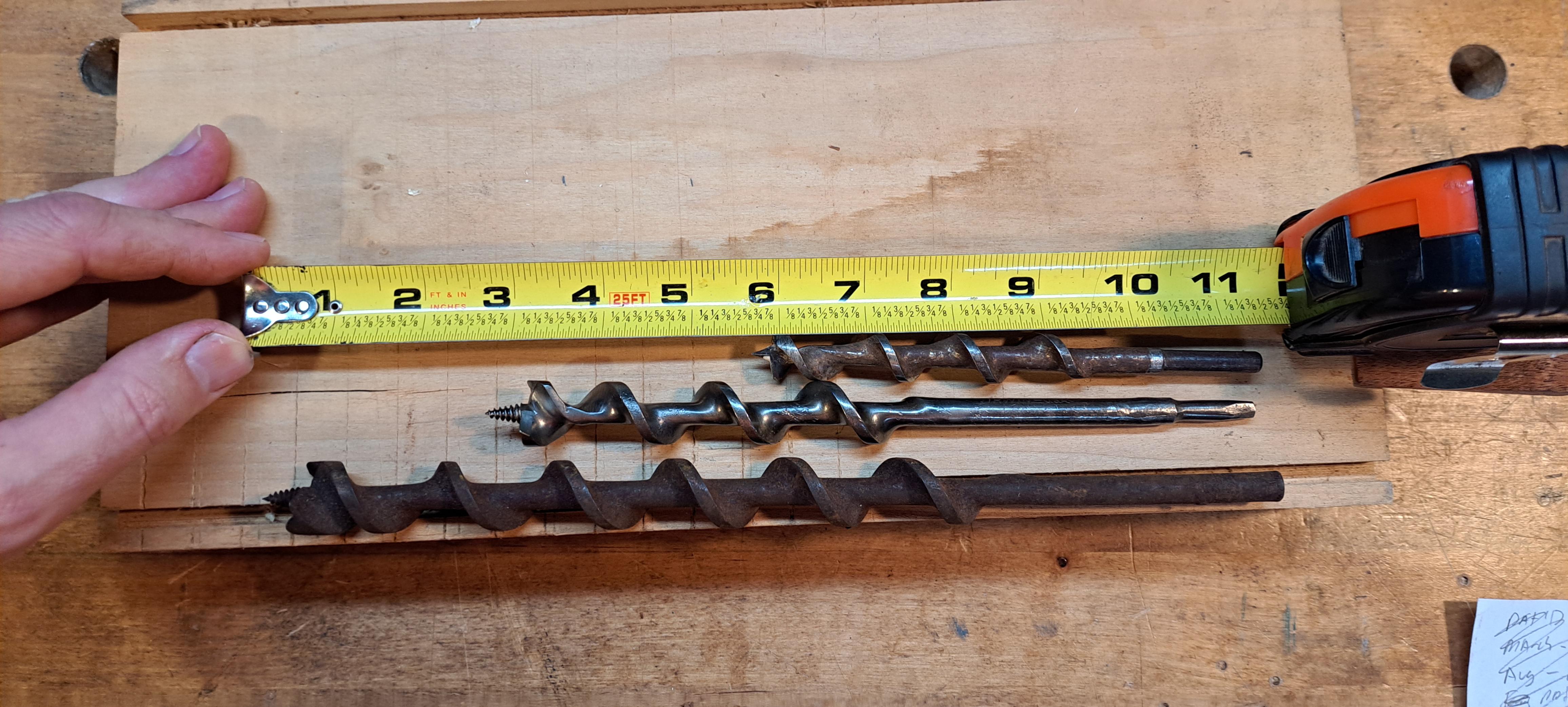 3 modern Auger bits Irwin