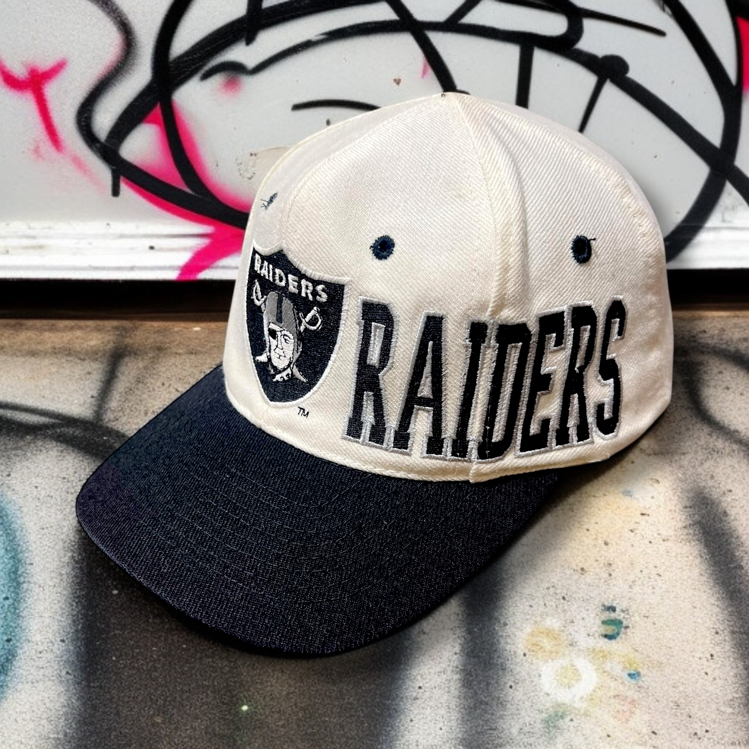 Vintage Los Angeles Raiders APEX Snapback Hat Big Logo Wrap Around ...