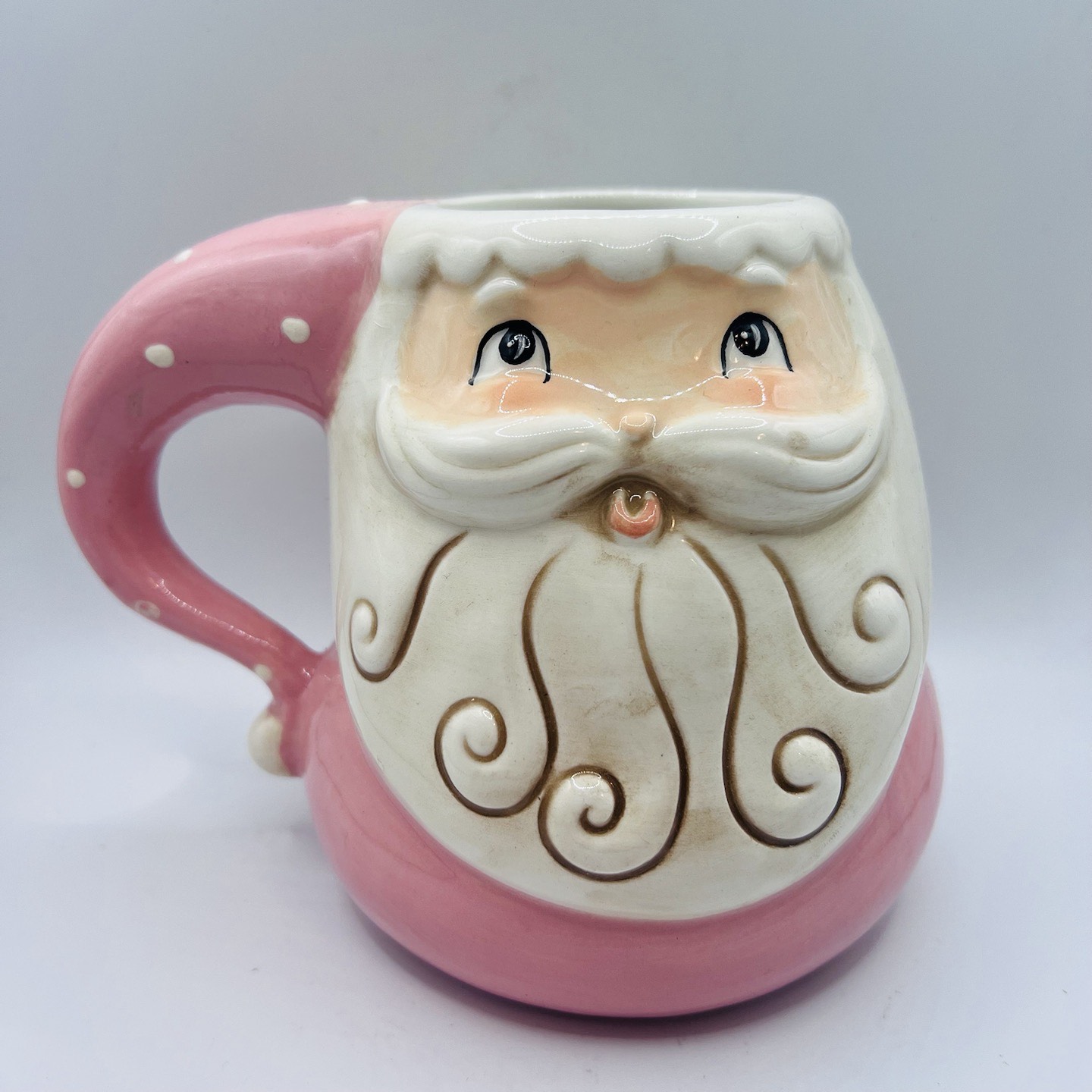Johanna Parker Pastel Pink Santa Claus Large Mug 5”x 6.5”