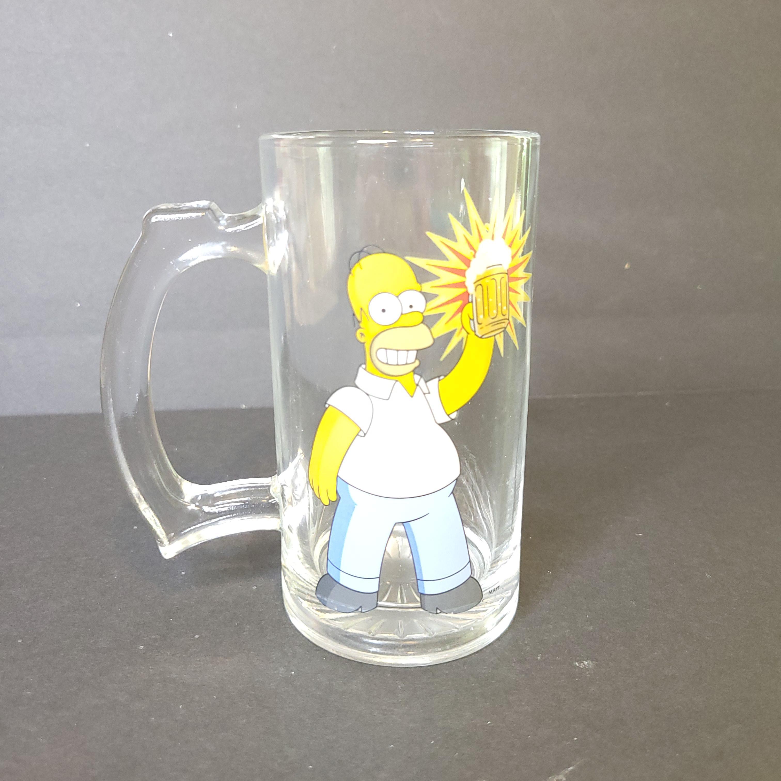 Homer Simpson 6" Glass Beer Mug Drinking Glass 2014 Matt Groening ...