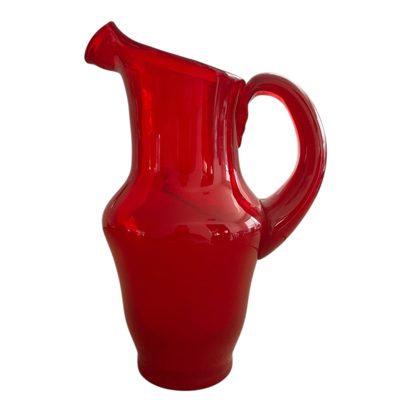 Mini Red Glass Vintage Pitcher