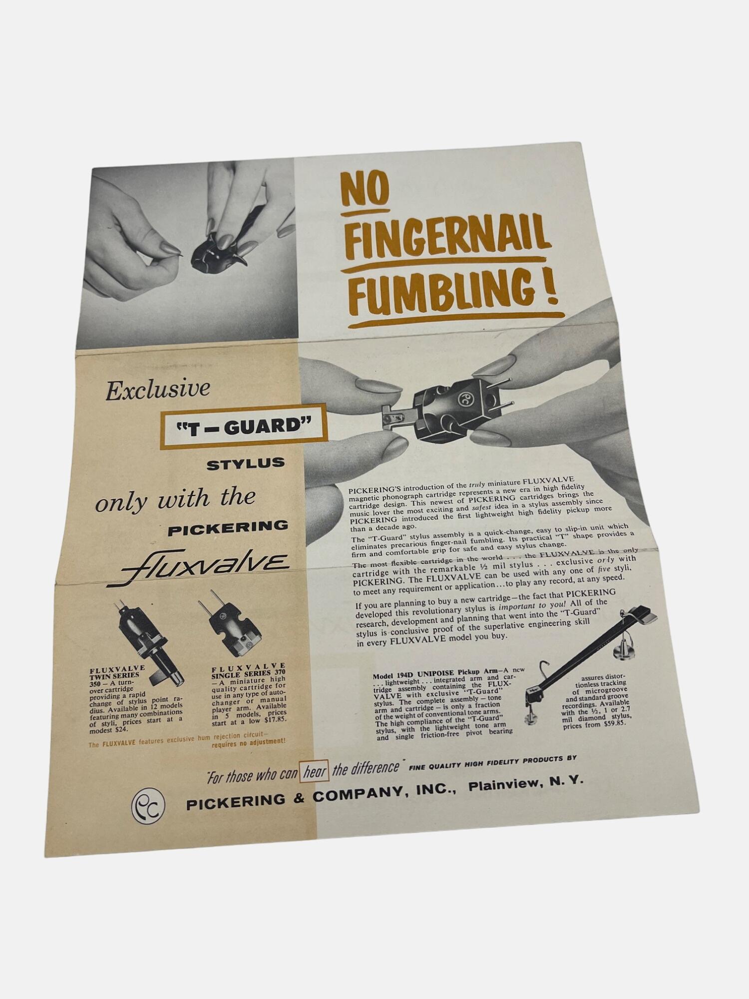 Vintage Pickering and Company Fluxvalve T-Guard Stylus Cartridge ...