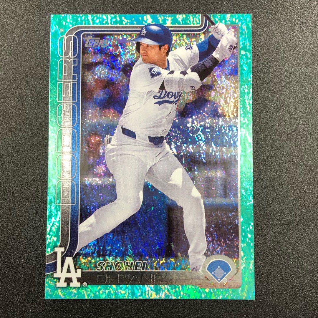 2025 Topps Series 1 Shohei Ohtani Los Angeles Dodgers Aqua Holo Foil Short Print Parallel