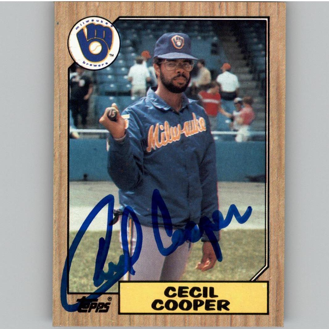 Cecil Cooper Signed Milwaukee Brewers 1987 Topps Baseball Card #10