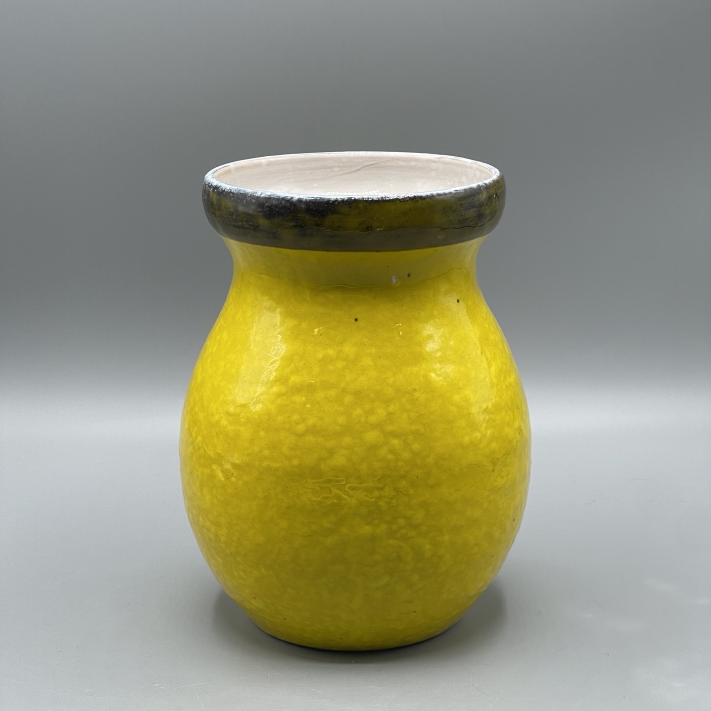 Italian Pottery Lemon Peel Vase Yellow Italy