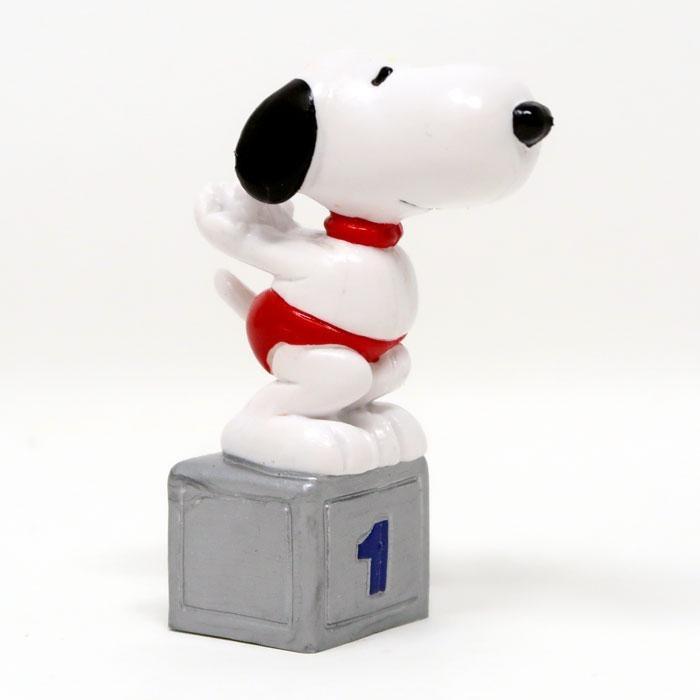Snoopy Swimmer Figurine on Podium - Peanuts PVC