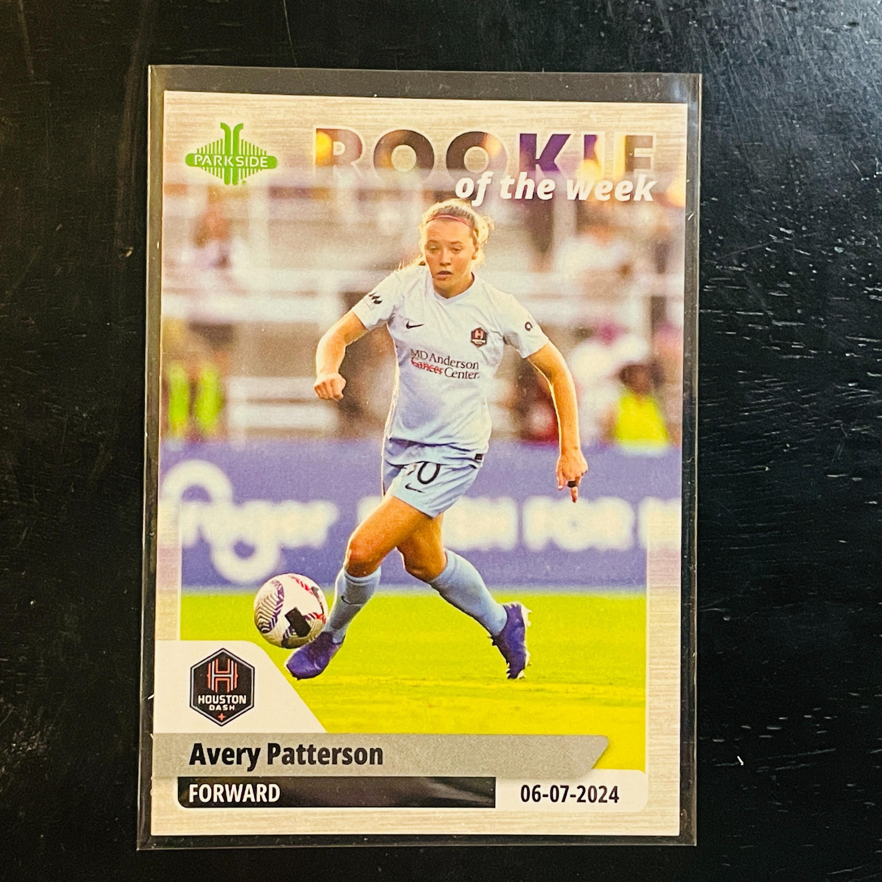 Avery Patterson SILVER /10 2024 Parkside NWSL Rookie of the Week Card ...