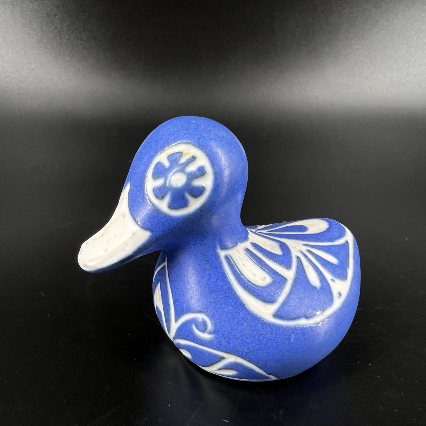 Pablo Zabal Blue Pottery Duck Figurine
