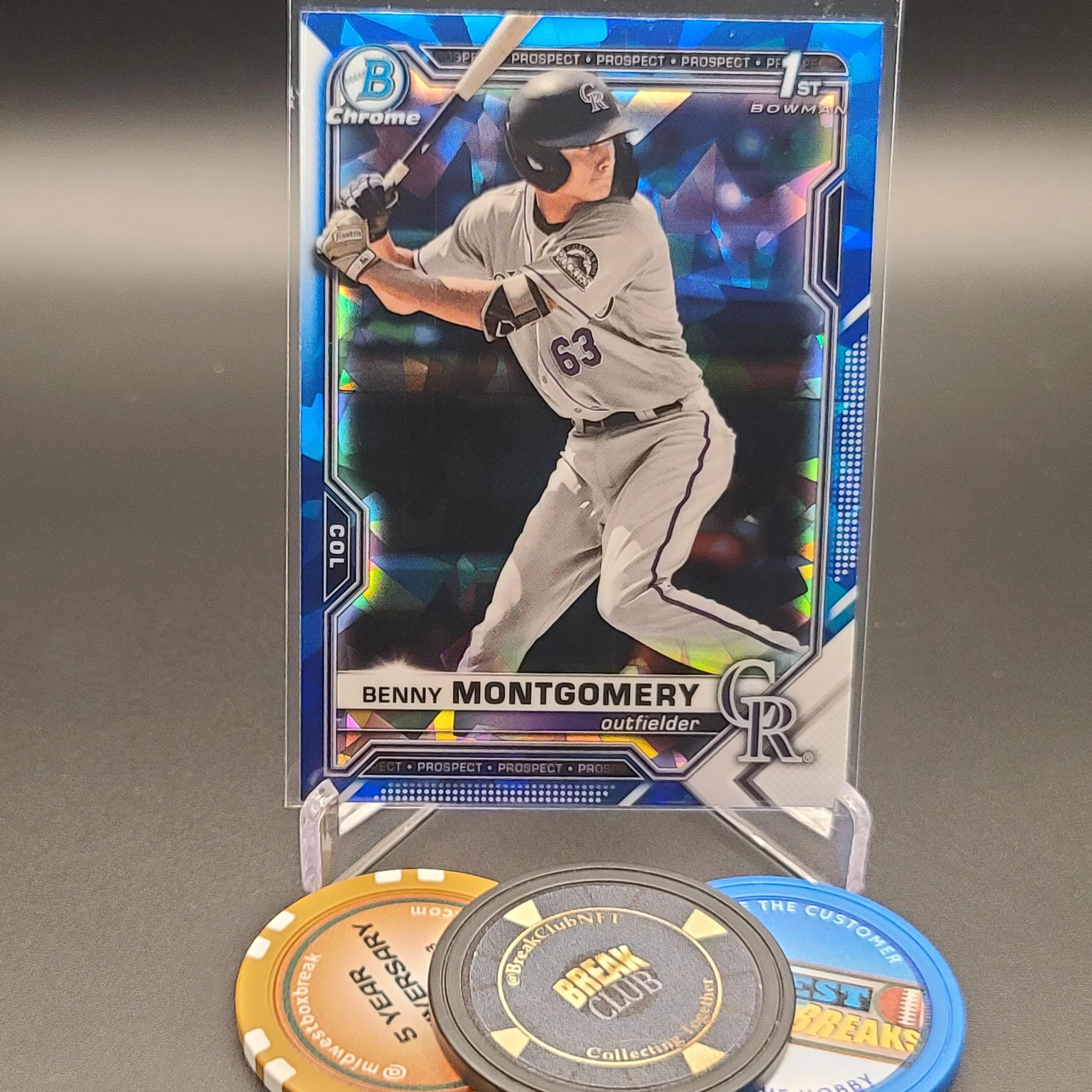 Benny Montgomery 2021 Bowman Draft Chrome Prospects 1st Sapphire Card # ...