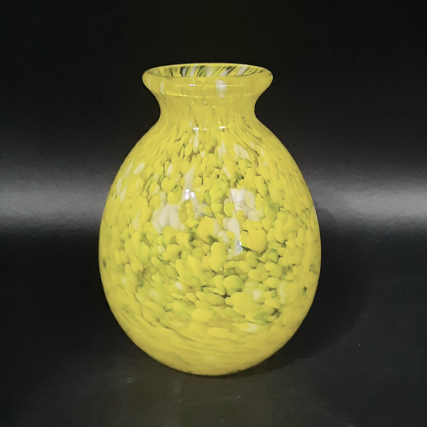 Lemon Yellow Mottled Glass Bud Vase Burton + Burton