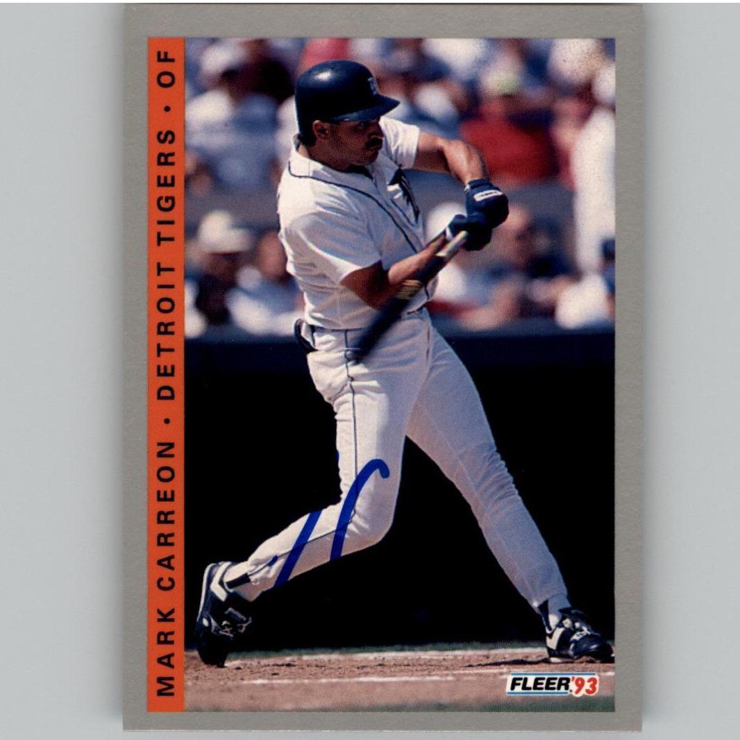 Mark Carreon Signed Detroit Tigers 1993 Fleer Baseball Card #604