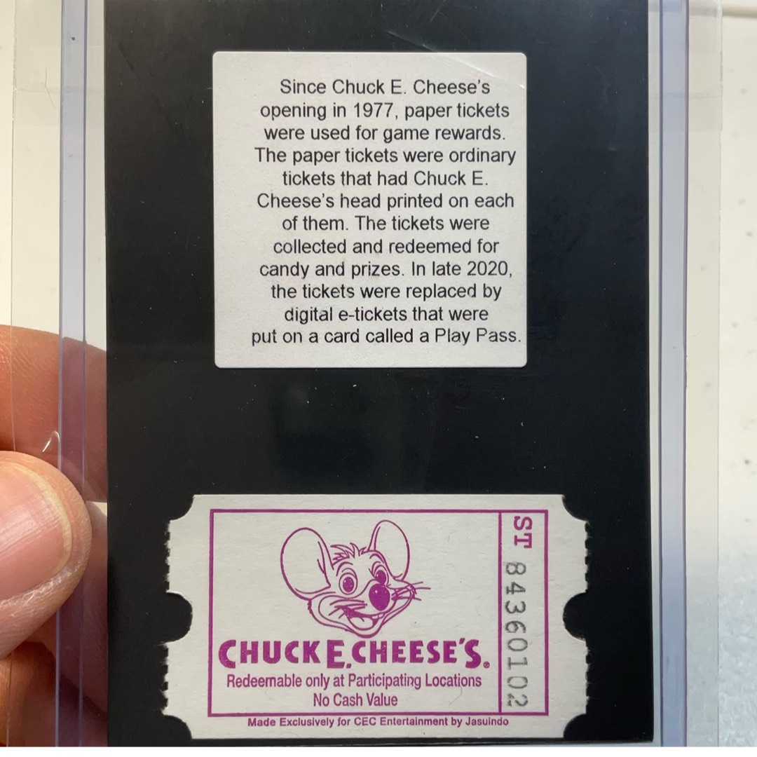 Original Chuck E Cheese Ticket