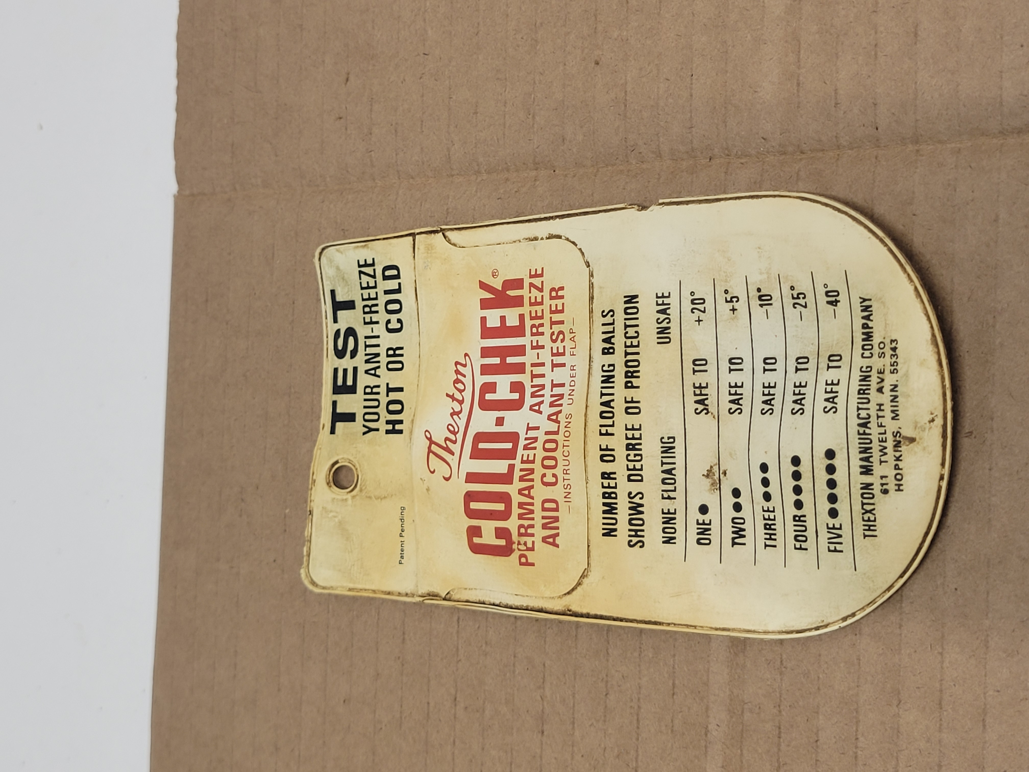 Thexton Cold Check Anti Freeze Radiator Coolant Plastic Pouch Only Vtg ...
