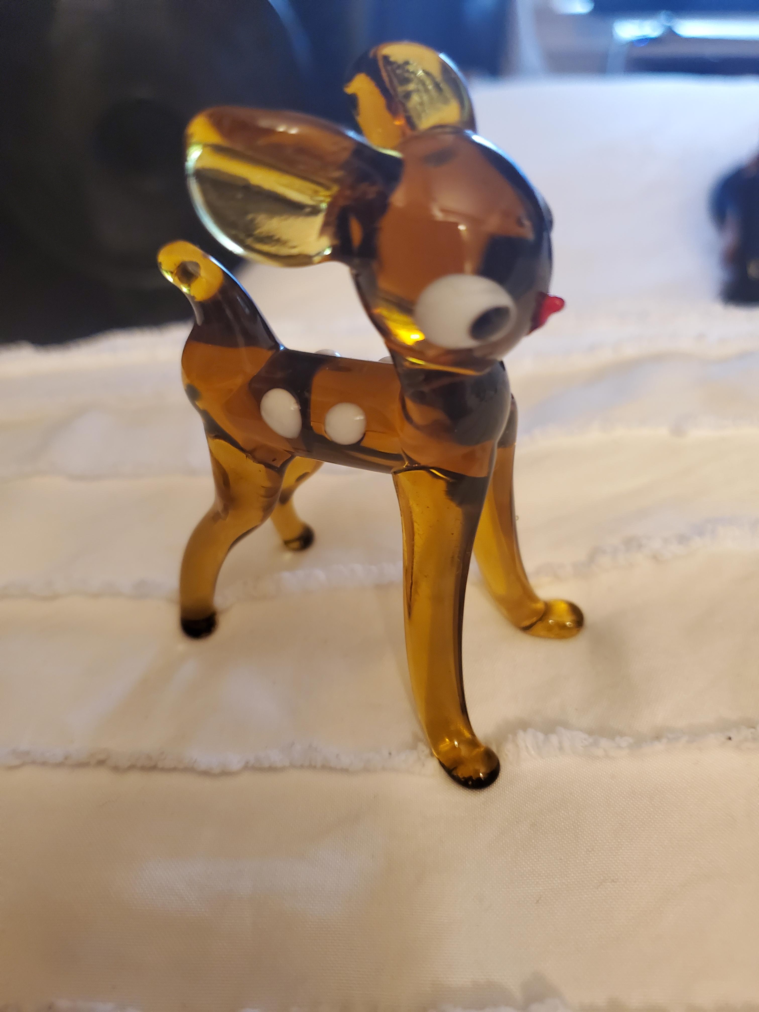 Vintage Glass Rudolph Figurine