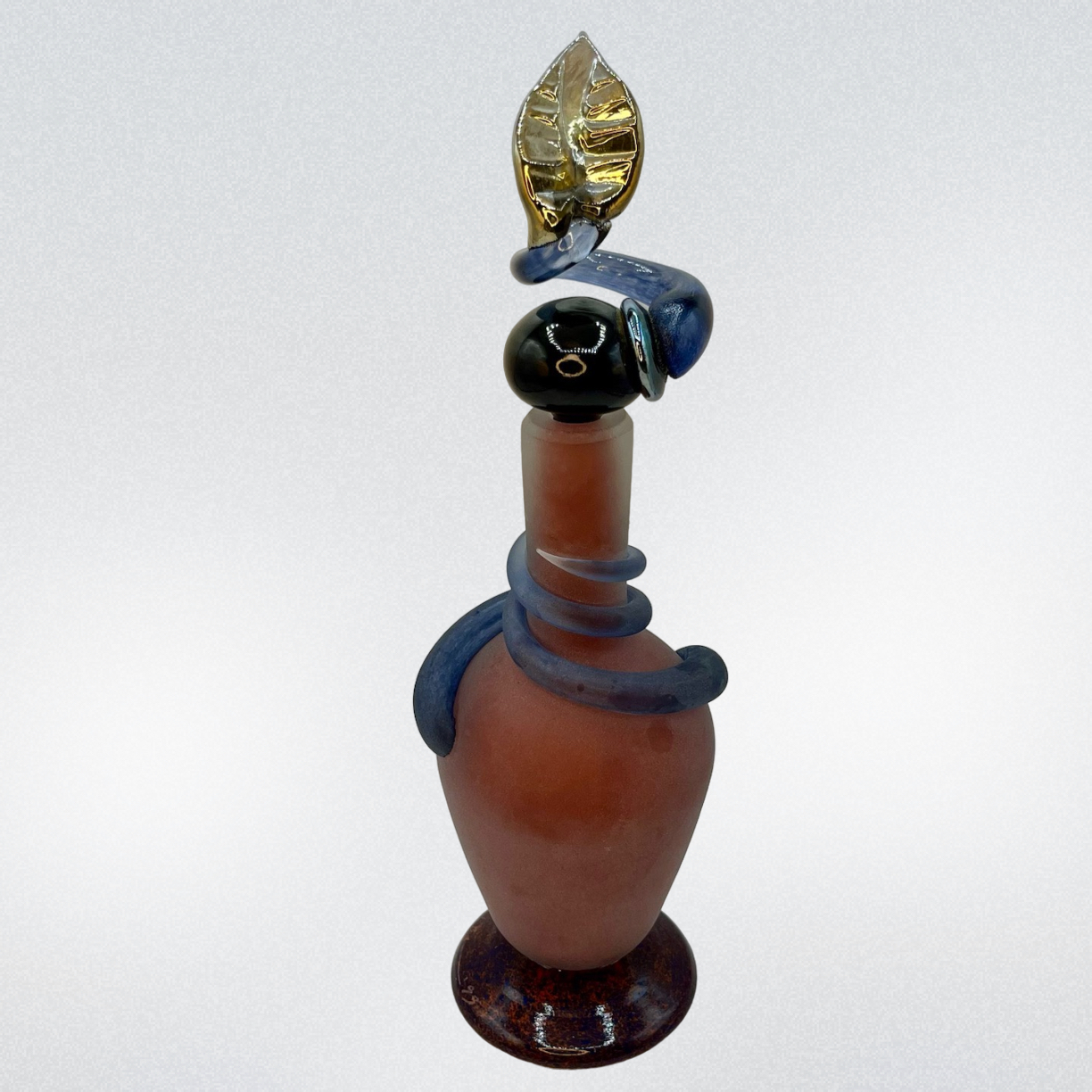 Signed Eric Bladholm ‘99 “Tall Adriatico” Frosted Glass Perfume Bottle ...