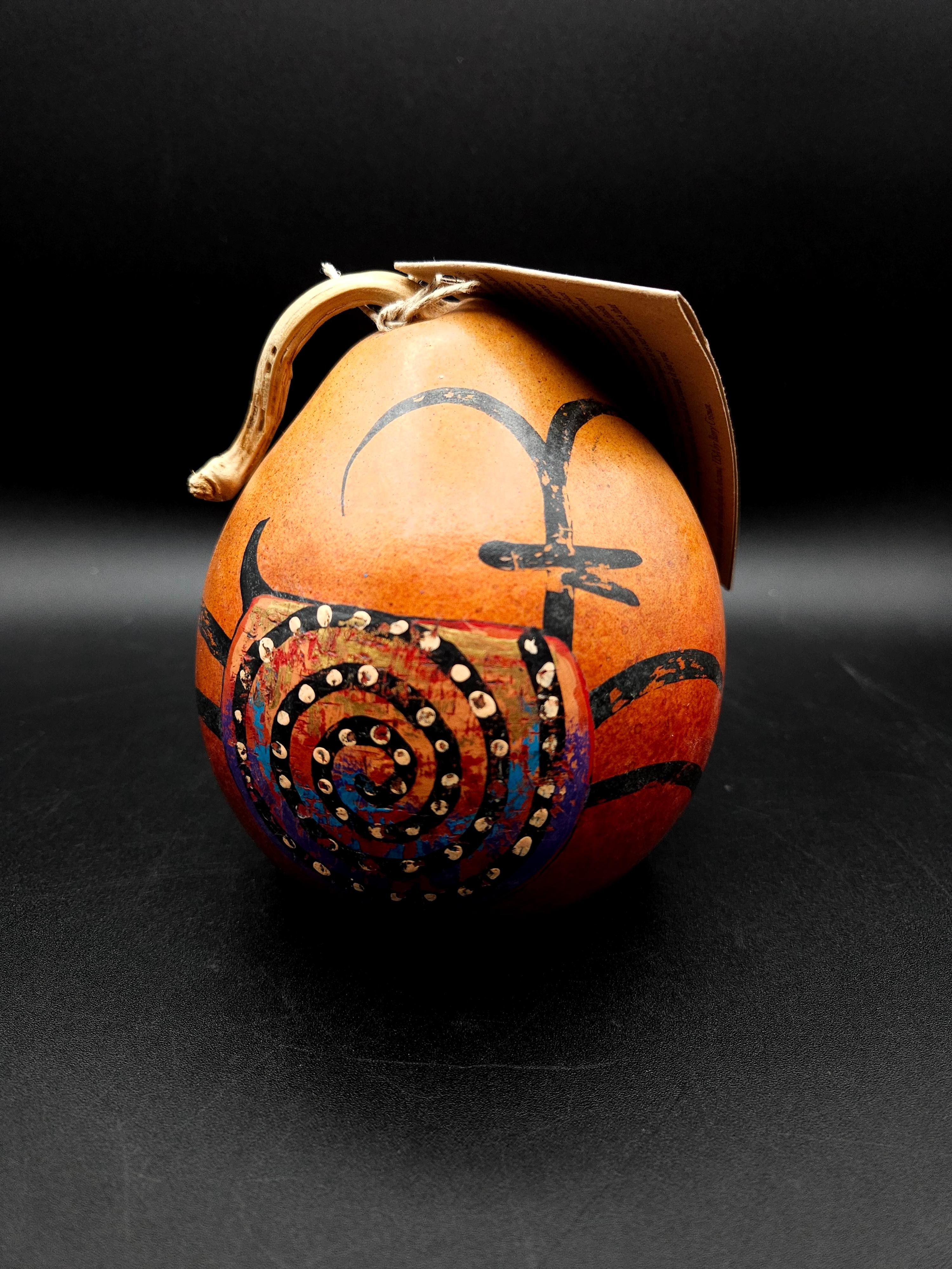 Vintage "Dancing Sheep" Painted Gourd by Barry Crisman Southwestern ...