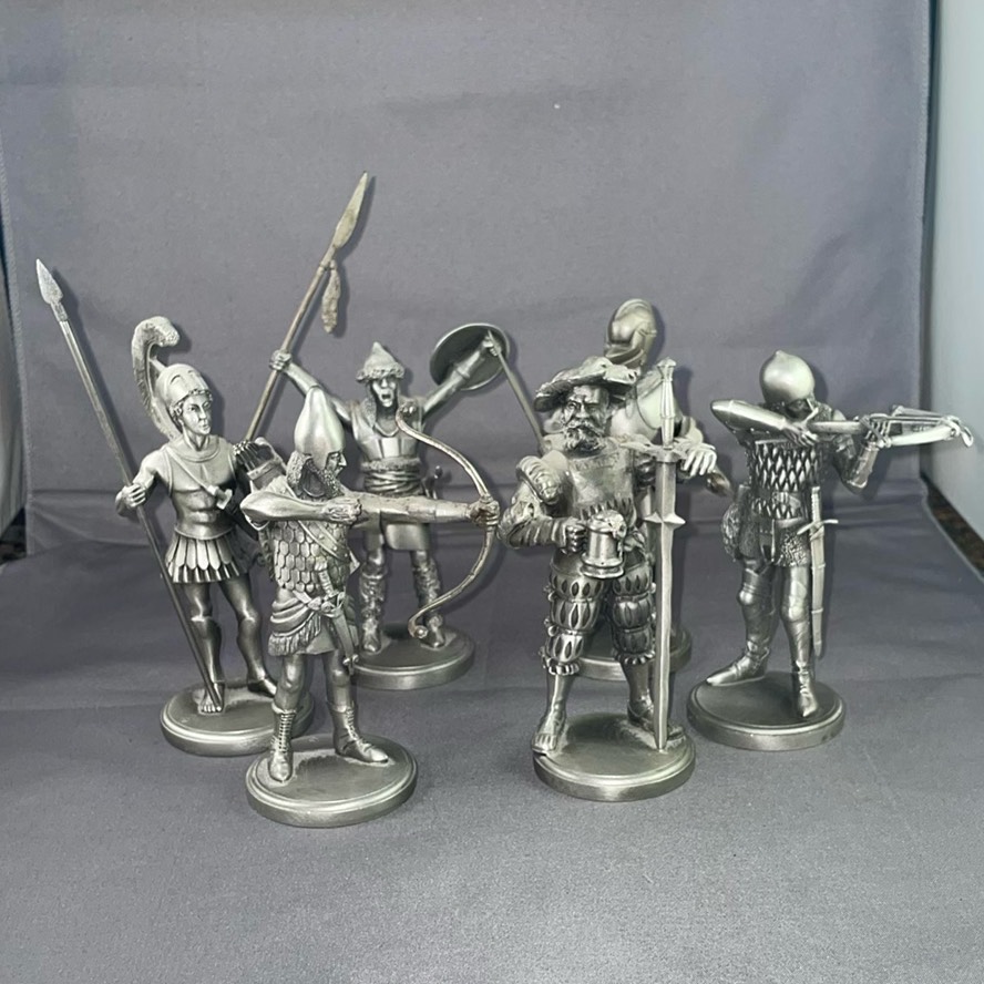 Lot Of 6 Lance Fine Pewter 5”Soldiers by Lionel Forrest