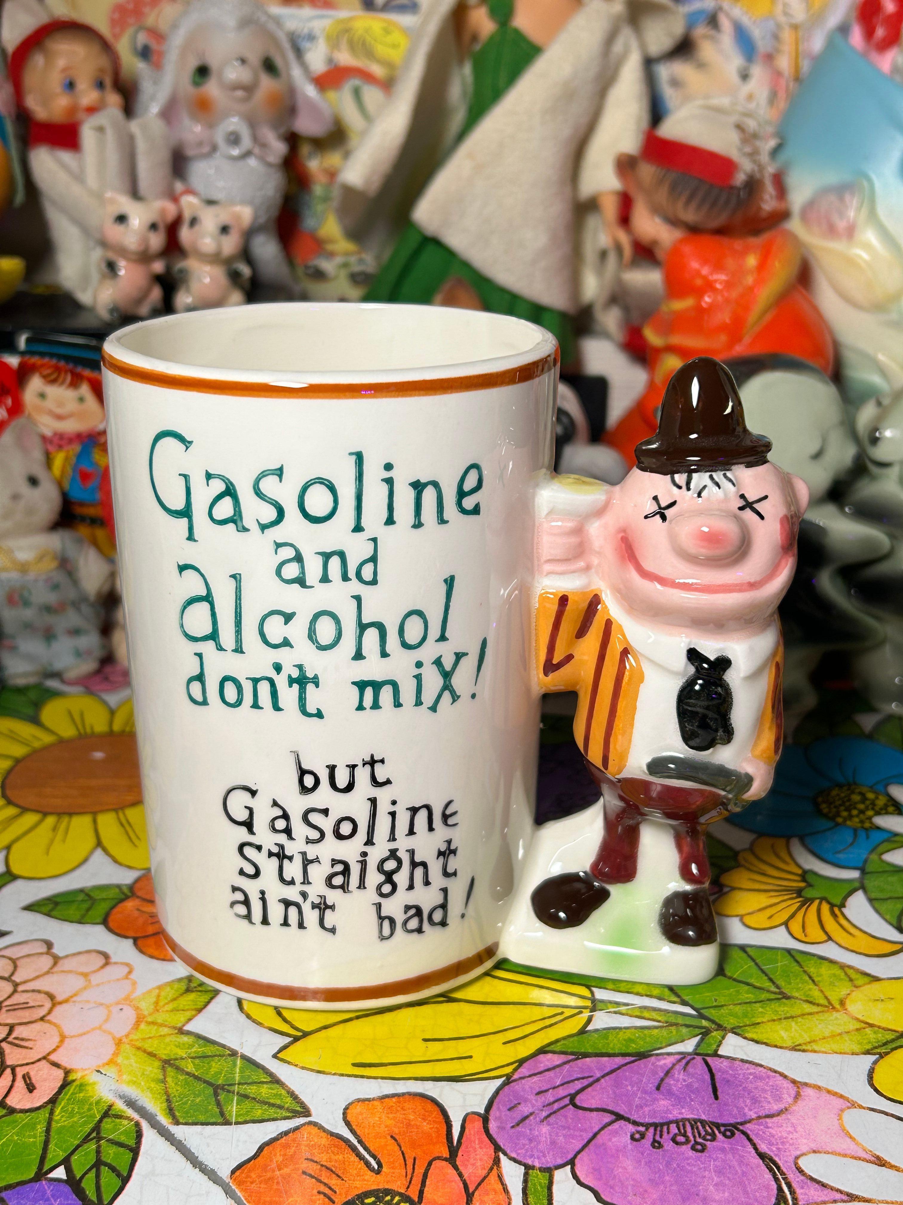 Drinking Mug Ceramic Enesco Gasoline and Alcohol Mug