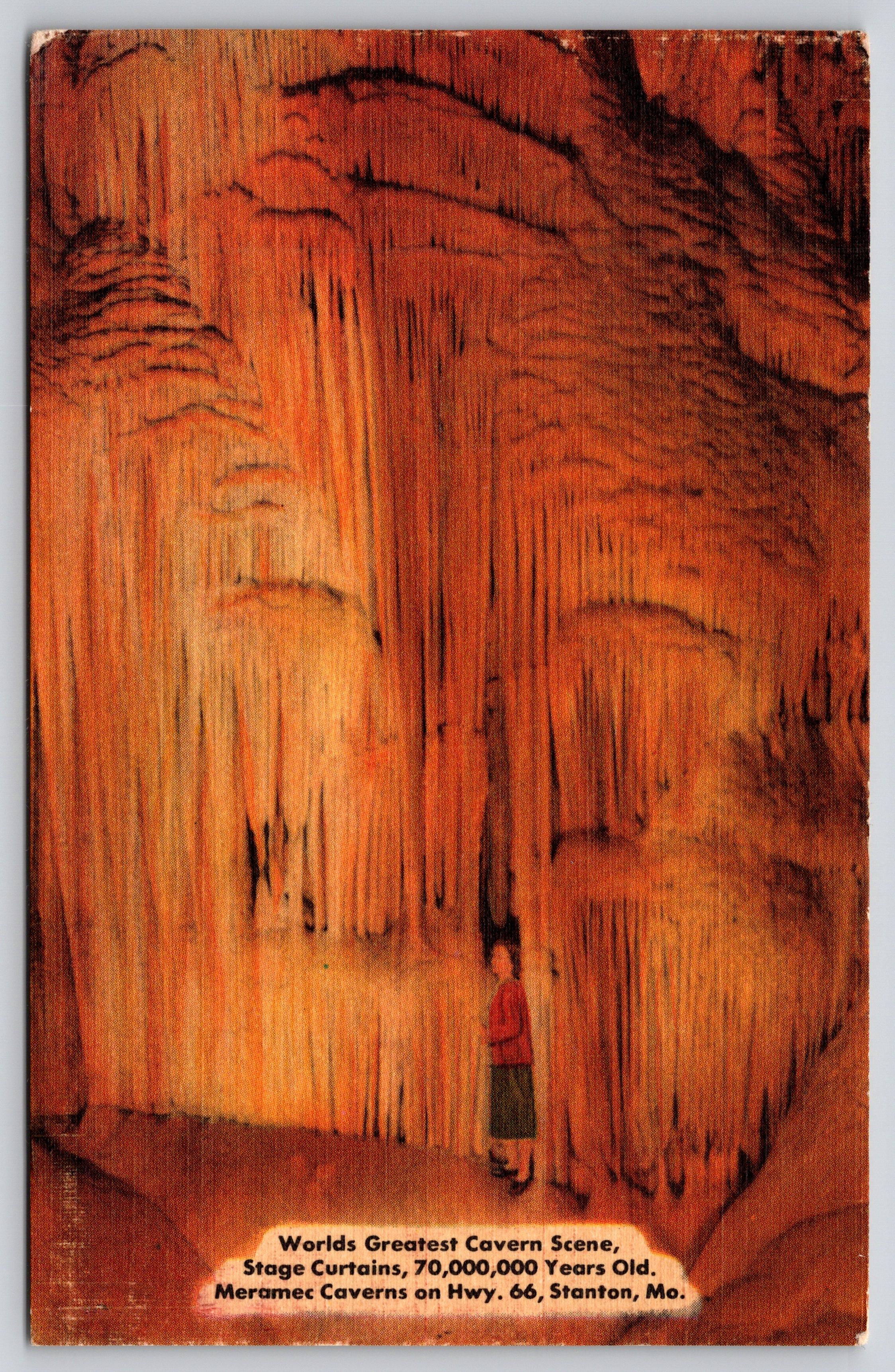 Postcard Worlds Greatest Cavern Scene Meramec Caverns Highway Route 66 ...