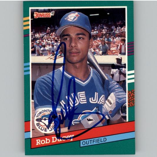 Rob Ducey Signed Toronto Blue Jays 1991 Donruss Baseball Card #705
