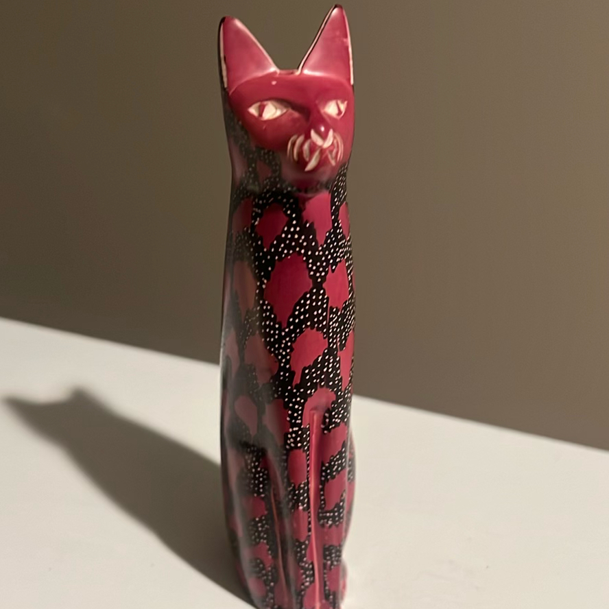 Soapstone Spotted Cat Figurine