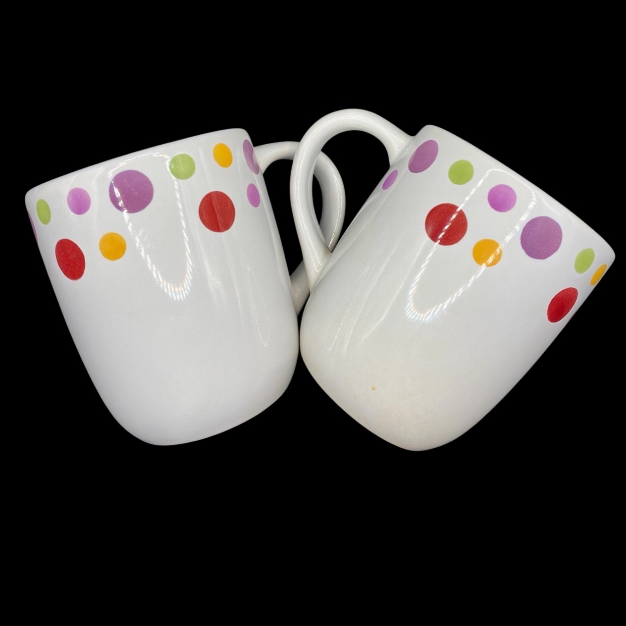 Pampered Chef Polka Dots Set of Coffee Cup Mugs 10 oz, Simple Additions ...