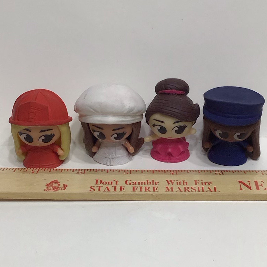 2016 Lot Of 4 Barbie Fashems Super Squishy Figurines