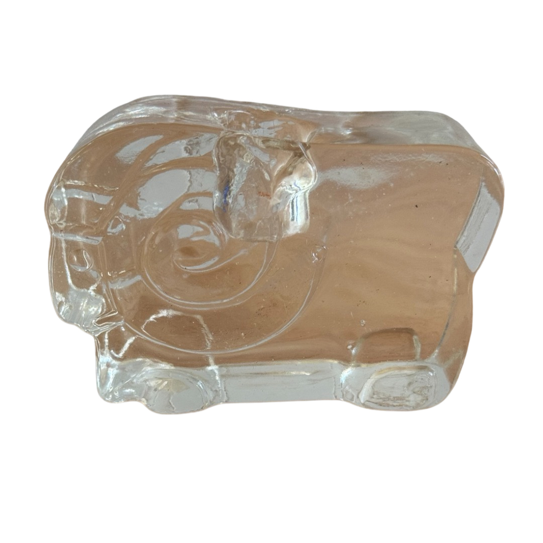 Mid Century Ice Crystal Ram Candle Holder