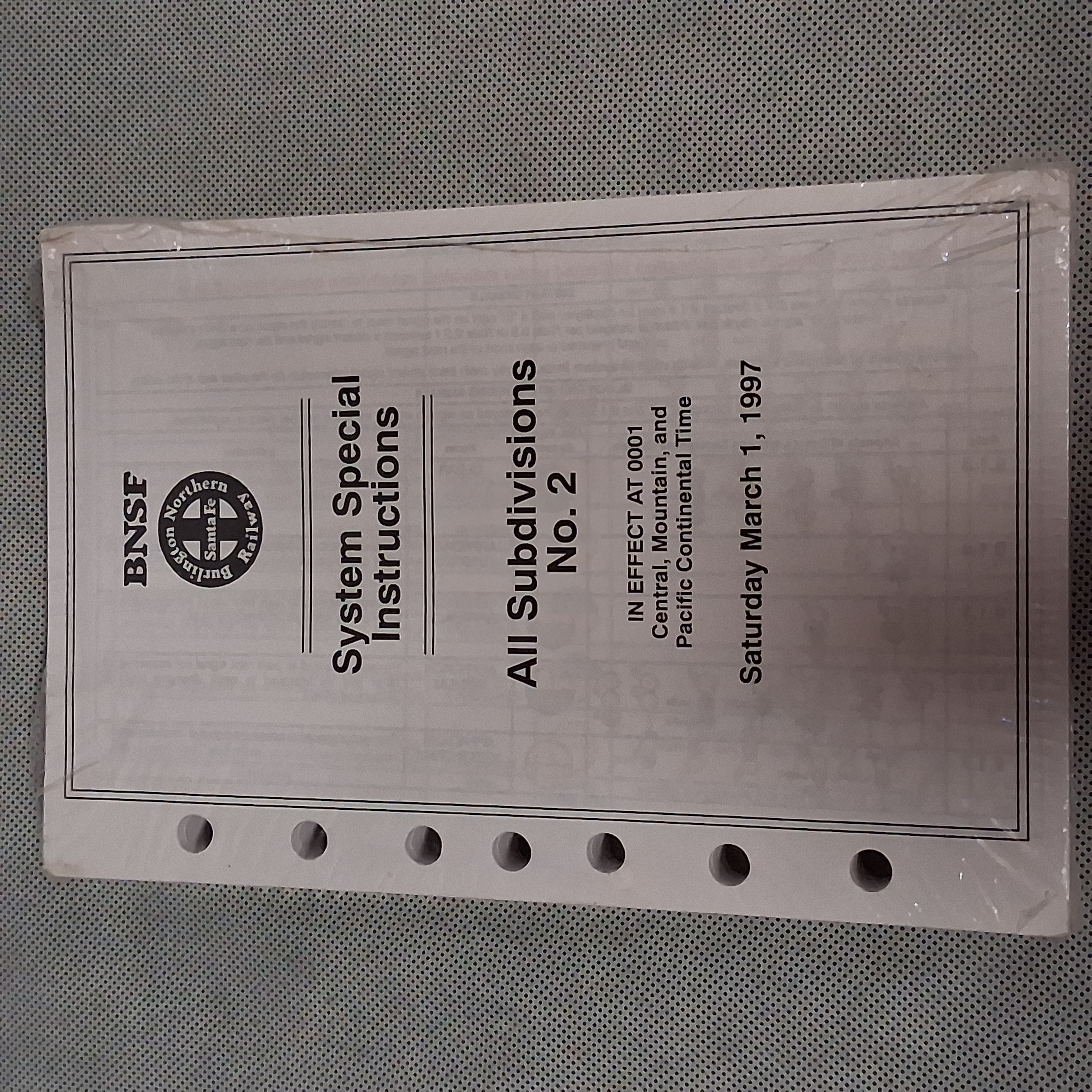 BNSF Burlington Northern Santa Fe Railway 1997 System Special ...