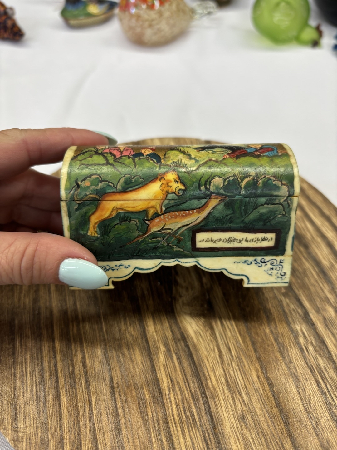 Gorgeous Hand painted Bone Trinket