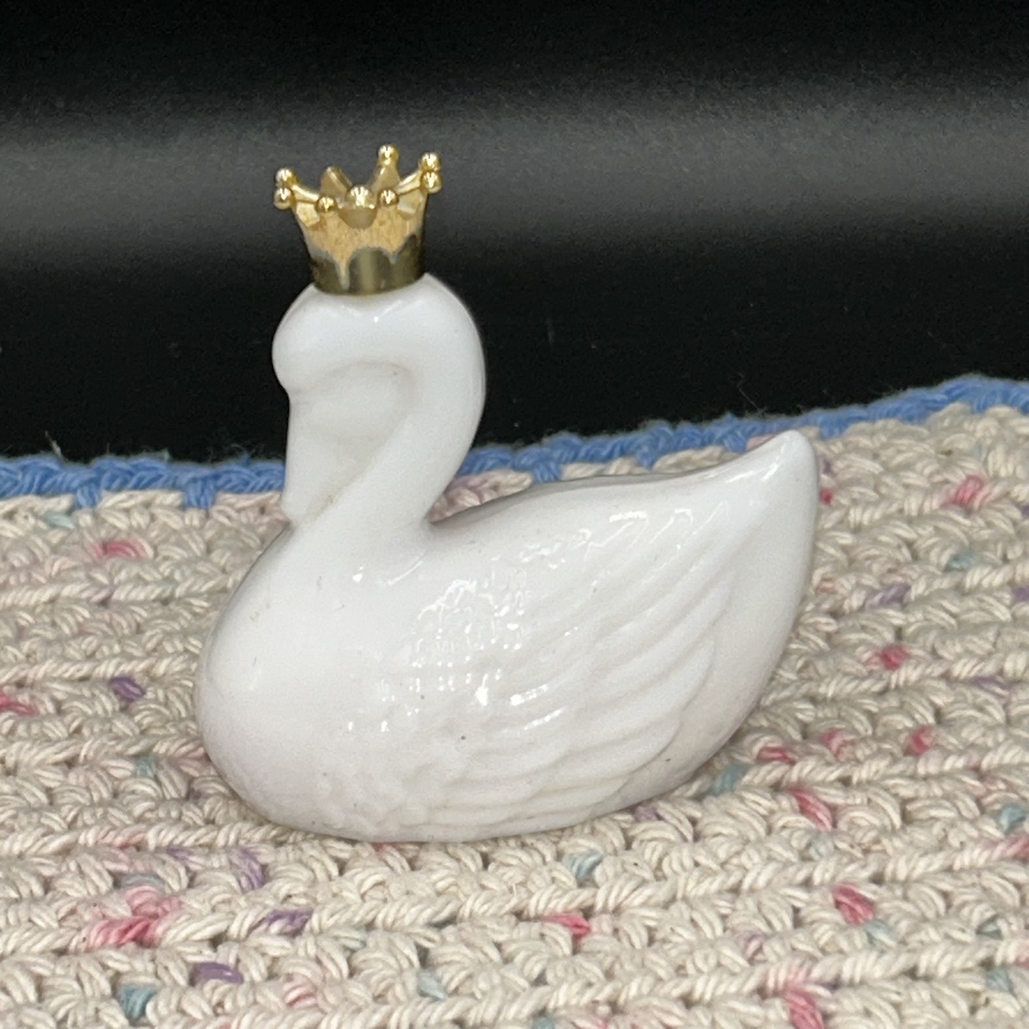 Vintage Avon Royal Swan Perfume Bottle, 1 oz. White Milk Glass -1970’s.